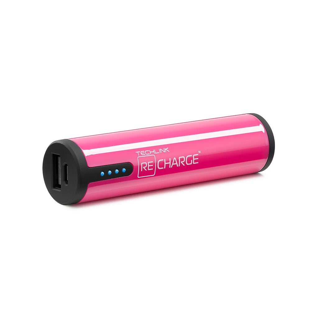 Techlink Recharge 2600 mAH Portable USB Charger (Pink) - Walmart.com
