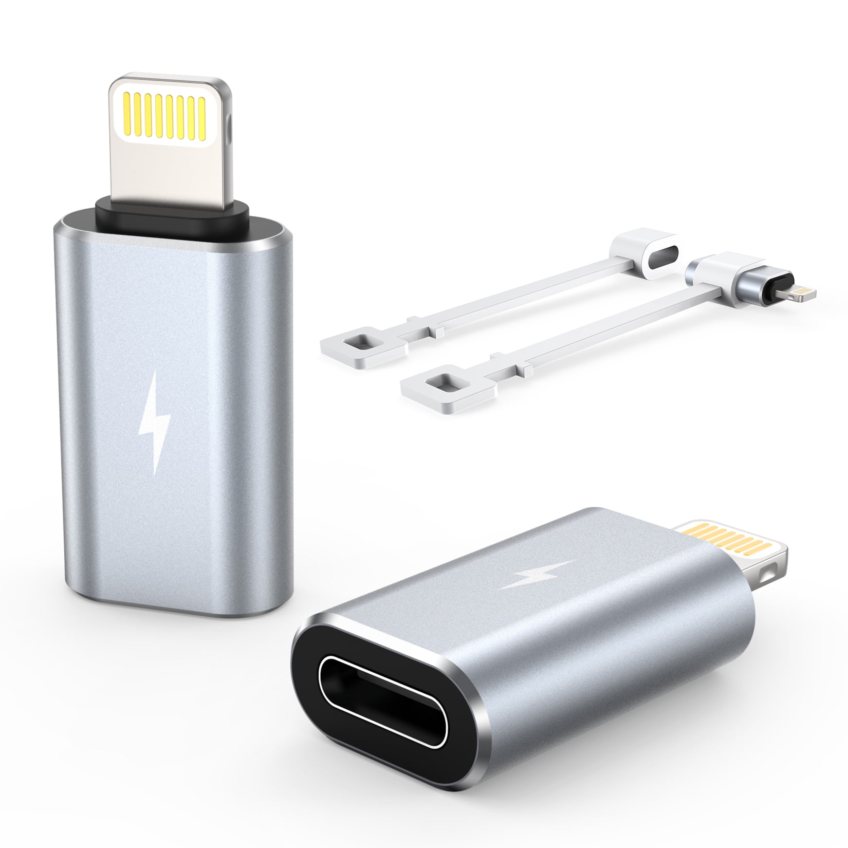 TechMatte, USB C to Lightning Adapter, 2-count, with Anti-Lost Holder ...