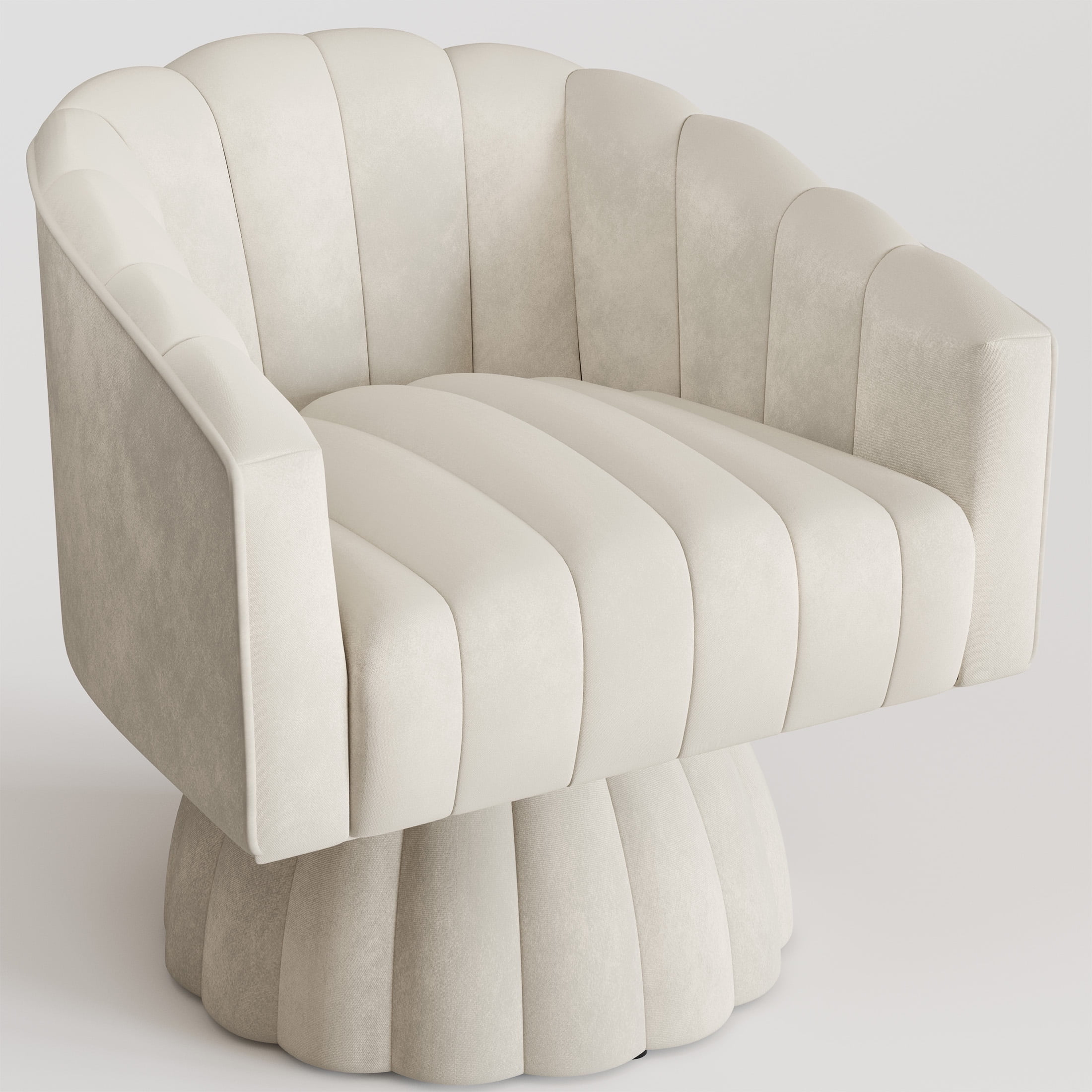 Techmilly 360° Rotating Velvet Chair, Soft Cushion Round Barrel ...