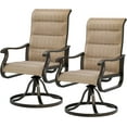 Techmilly Patio Swivel Chairs Set of 2, High Back Metal Outdoor Dining ...