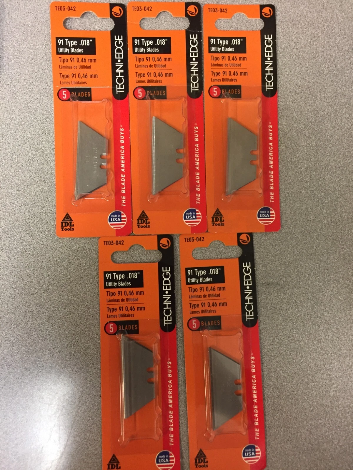Techni Edge Te03-042 .018" Utility Blades Lot Of 5 Five Packs (25 Pcs) - Walmart.com