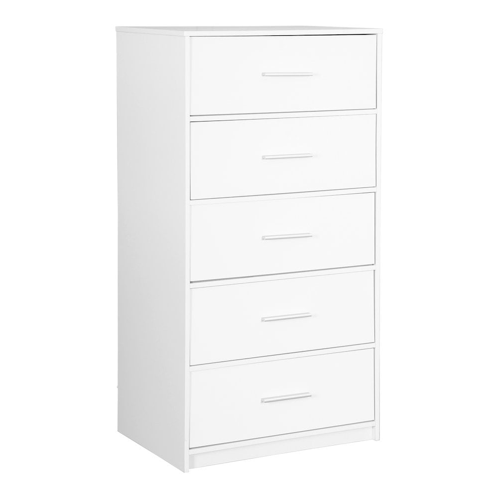 Techni Home 5-Drawer Dresser with Large Fabric Drawers, White - Walmart.com
