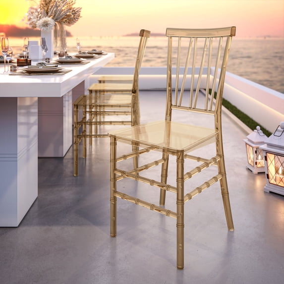 Techni Home Chiavari Style Chair, Set of 2 Stackable Acrylic Chairs for ...