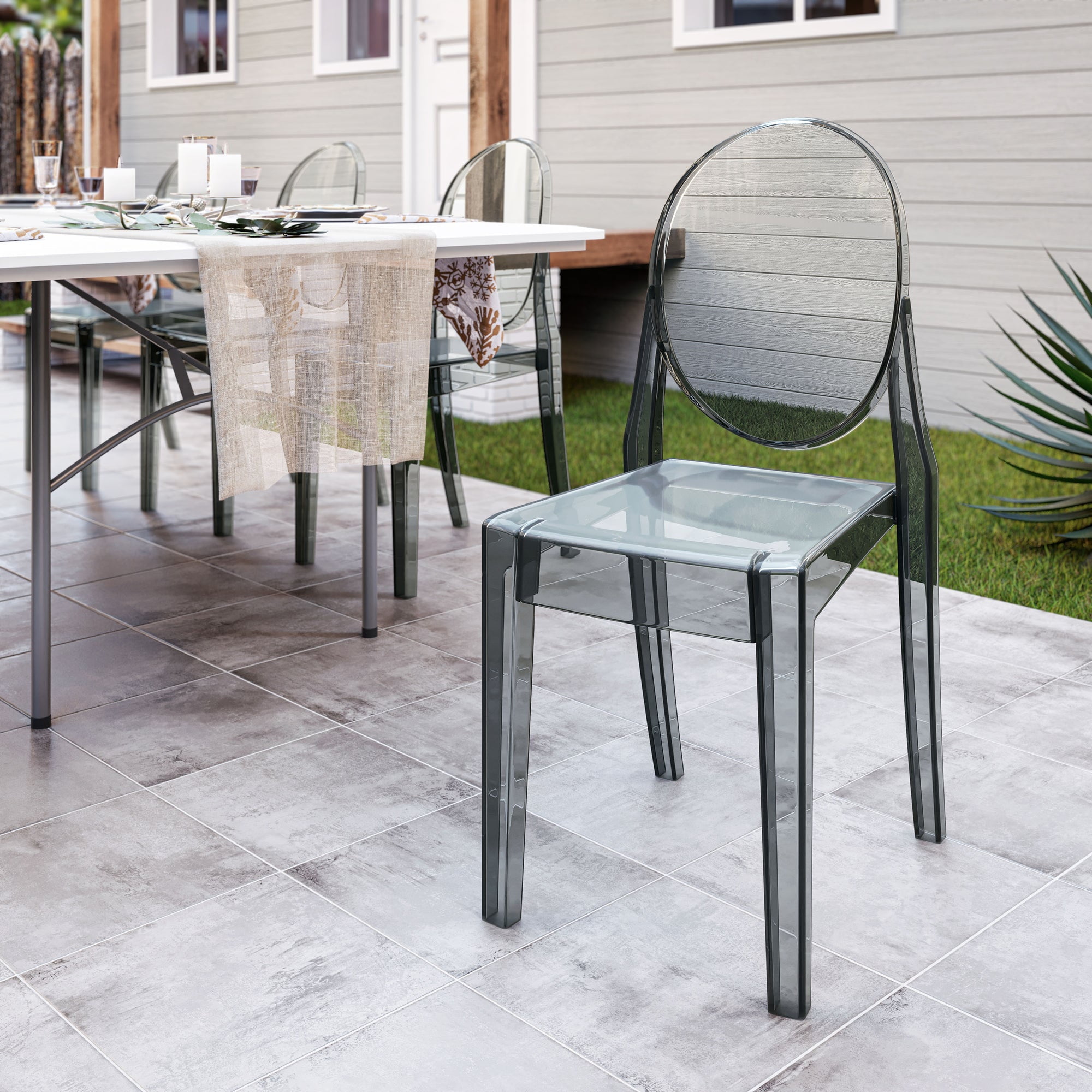 Techni Home Ghost Chair, Set of 4 Stackable Acrylic Chairs for Weddings ...