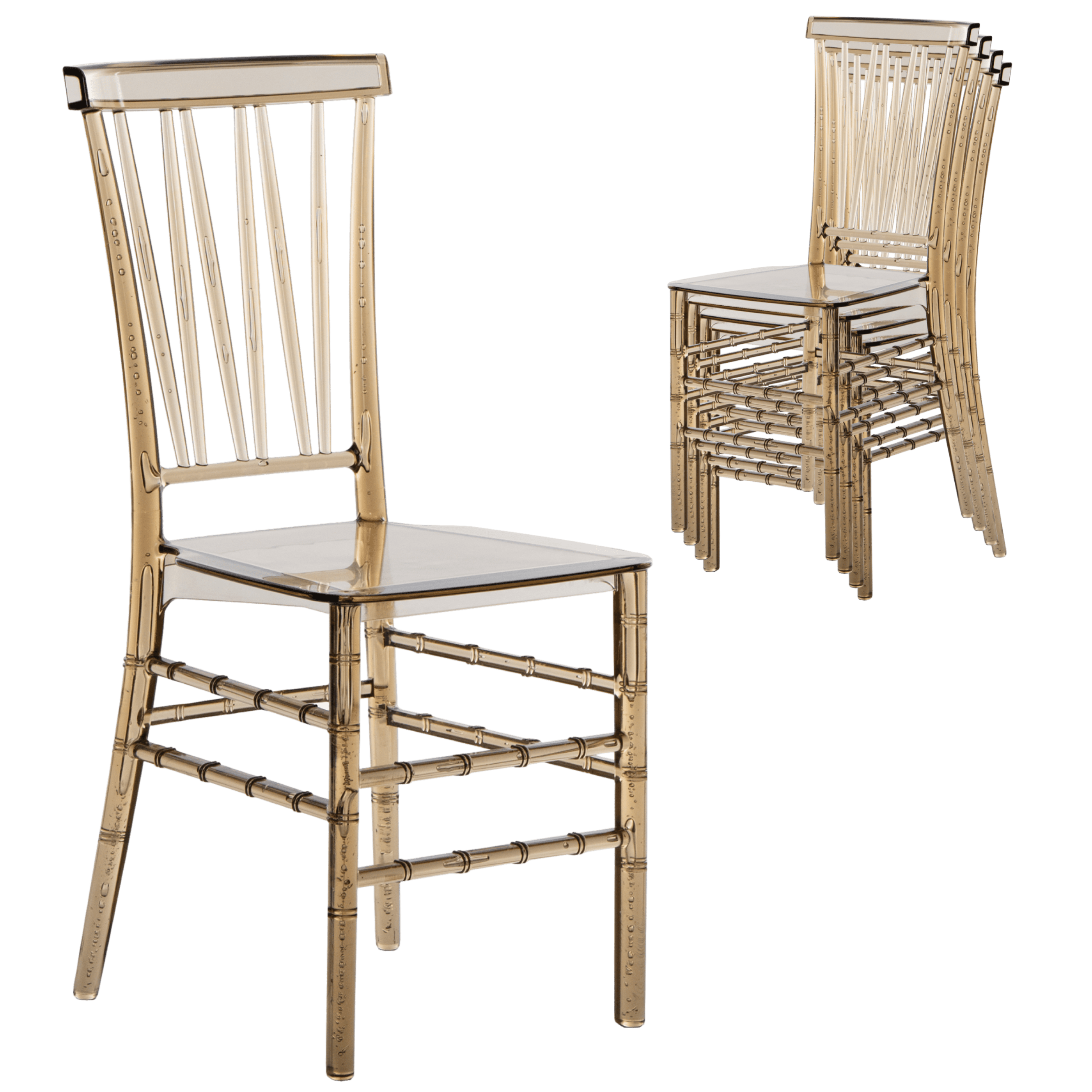 Techni Home Stackable Chiavari Style Amber Acrylic Event Chairs – Set ...