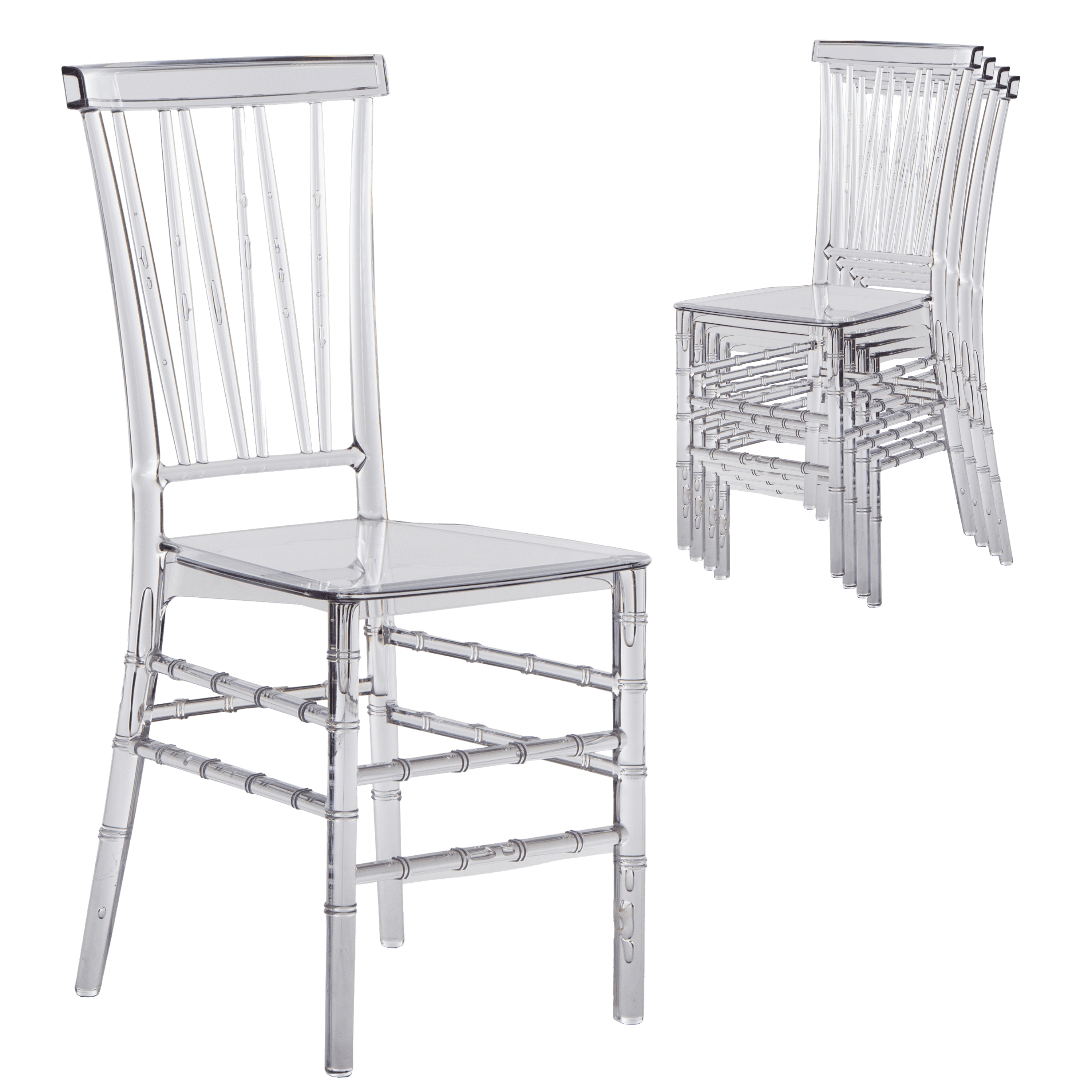Techni Home Stackable Chiavari Style Clear Acrylic Event Chairs Set of ...