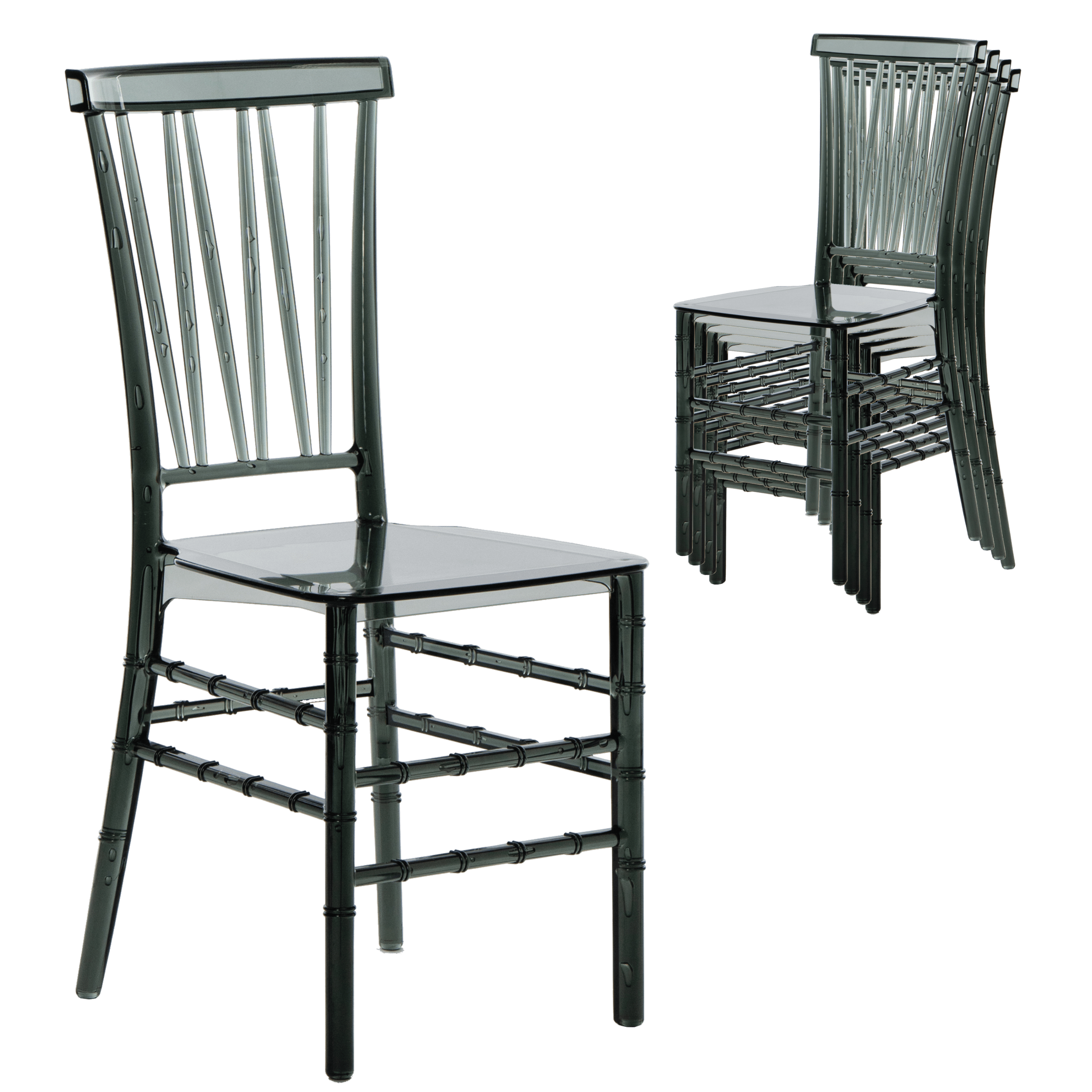 Techni Home Stackable Chiavari Style Dark Grey Acrylic Event Chairs ...
