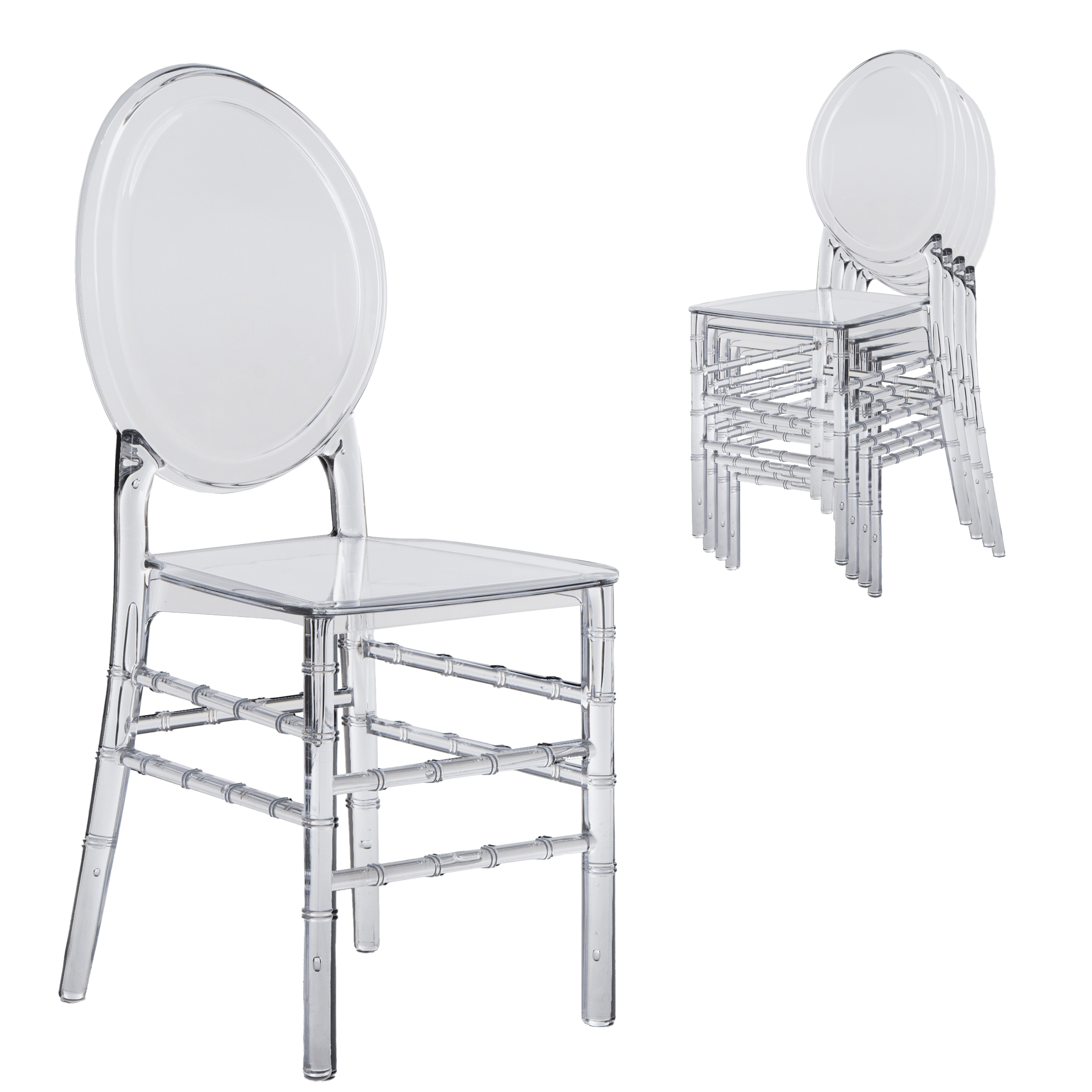 Techni Home Stackable Ghost Style Clear Acrylic Event Chairs – Set of 4 ...