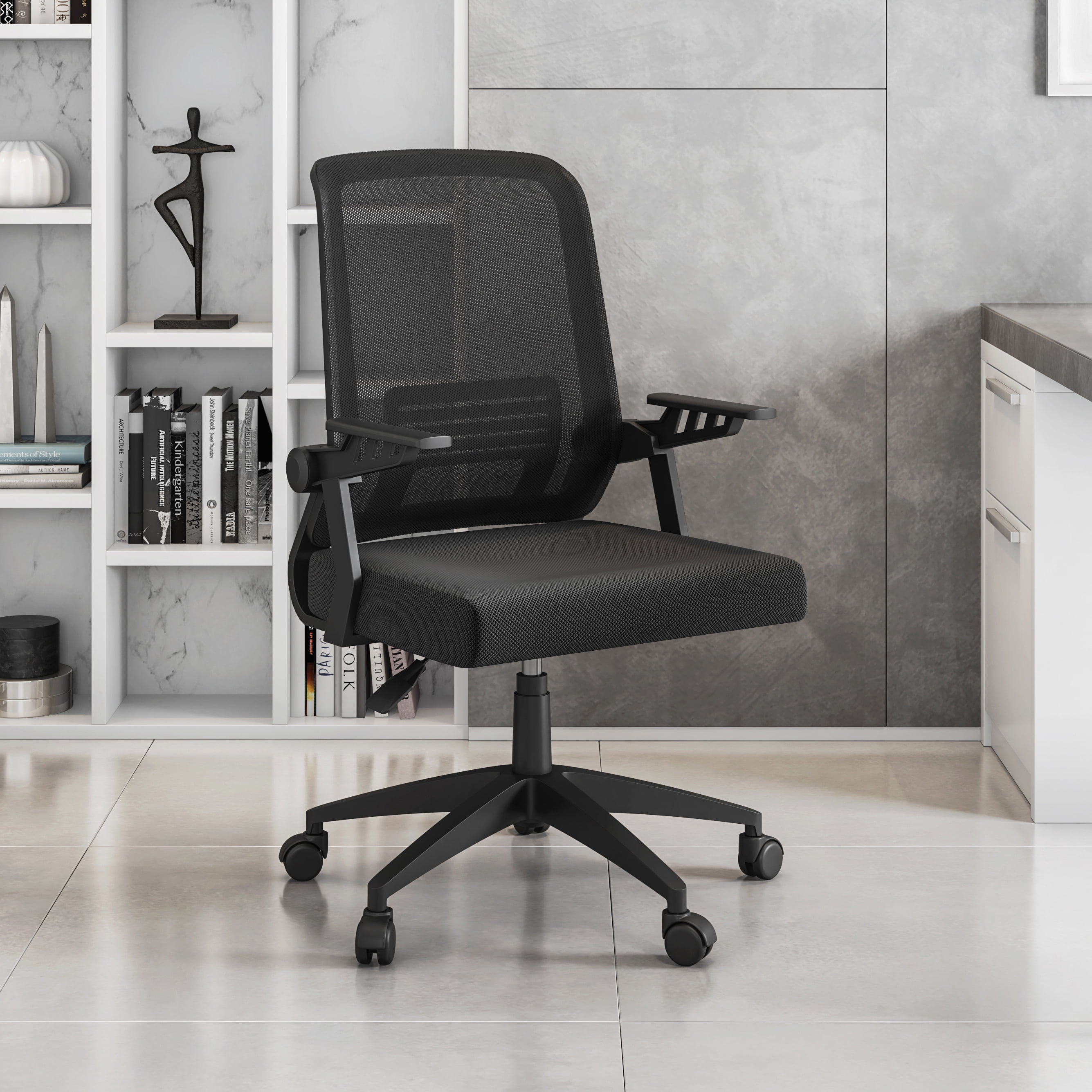 Techni Mobili Ergonomic Office Mesh Desk Chair, Black RTA-3245C-BK ...