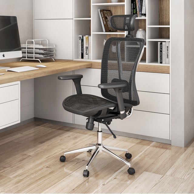 Techni Mobili High Back Executive Mesh Office Chair with Arms, Headrest ...