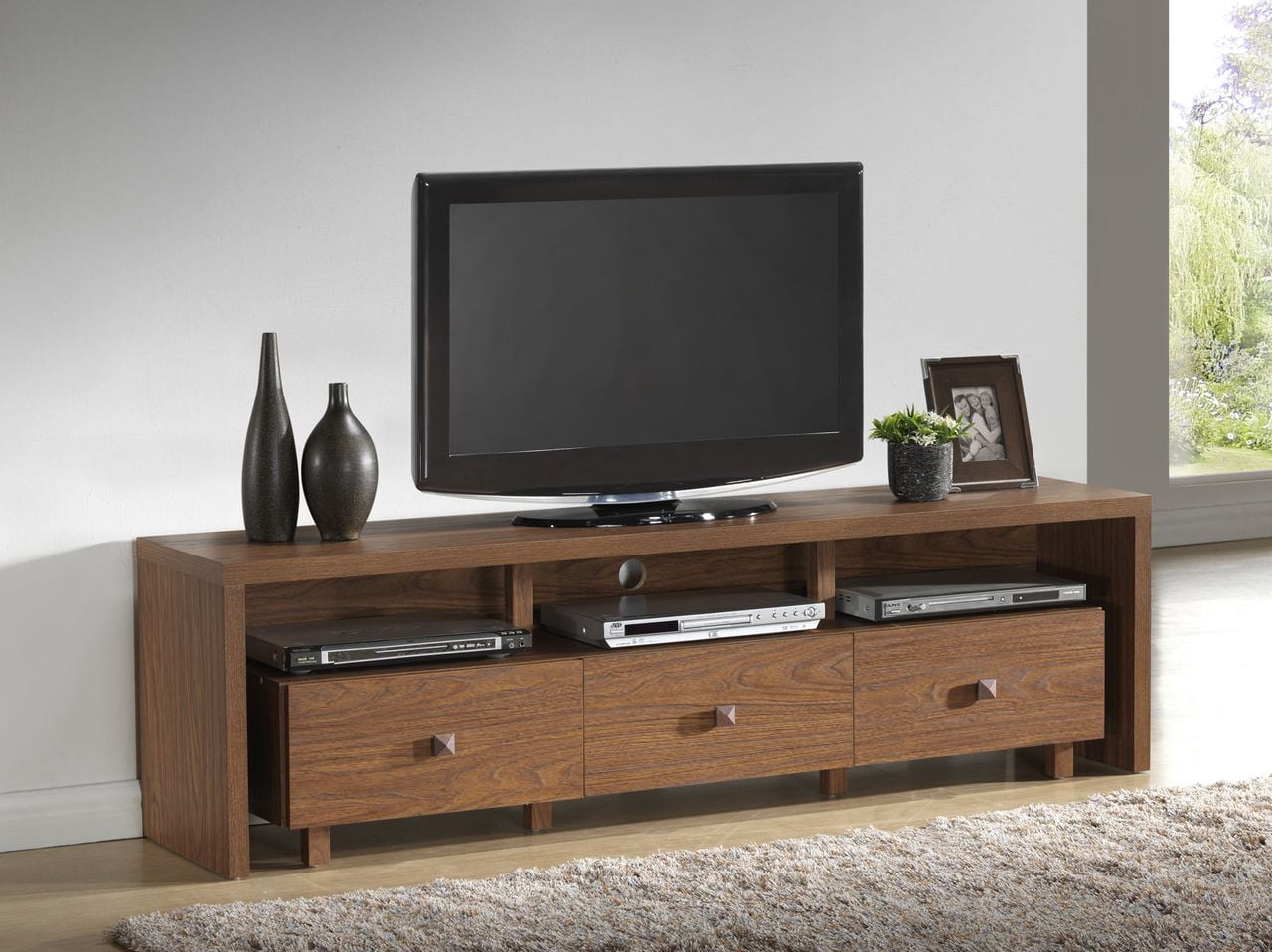 Techni Mobili Palma TV Cabinet for TVs up to 75", 3-Drawer Storage in ...