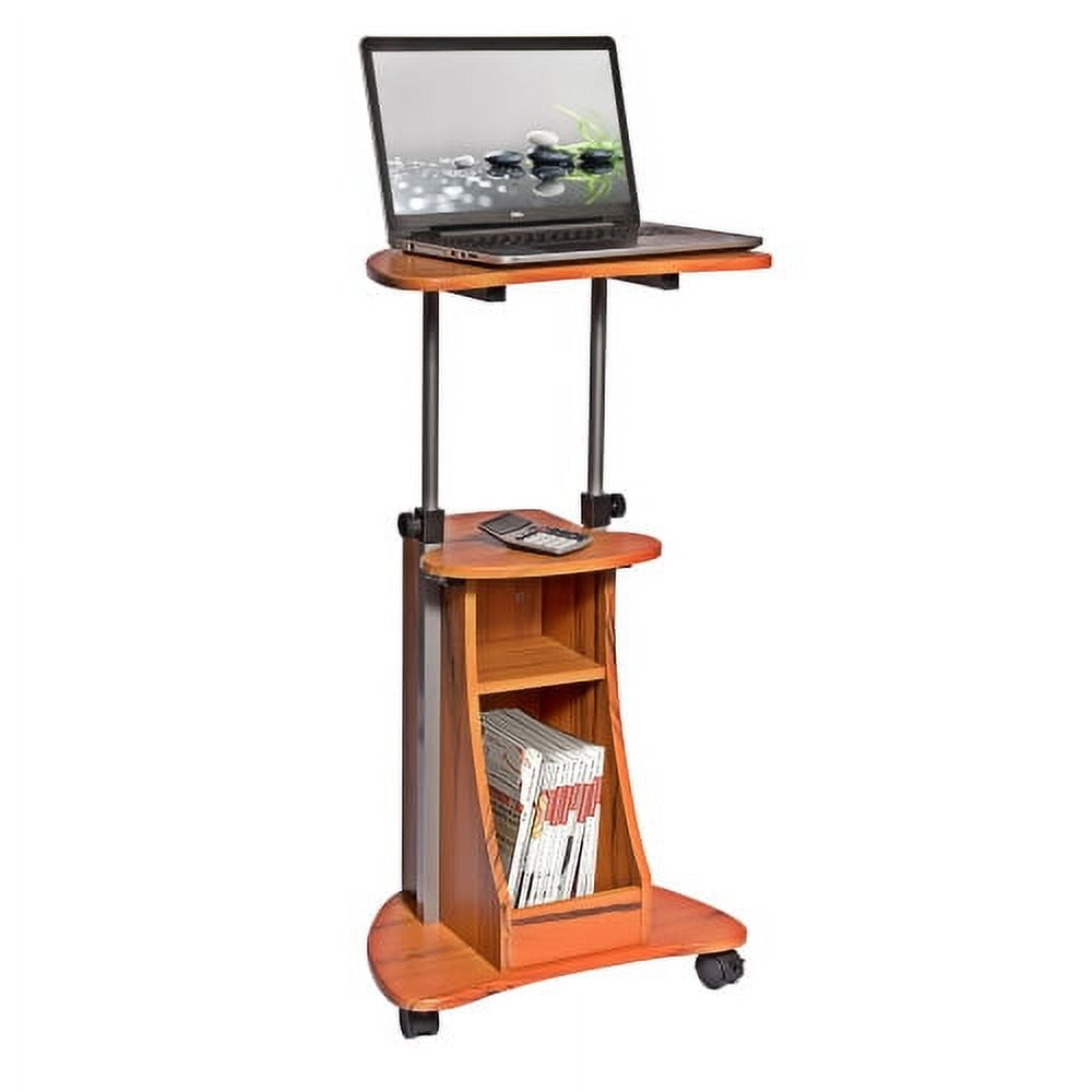 Techni Mobili Sit-to-Stand Rolling Adjustable Height Laptop Cart With ...