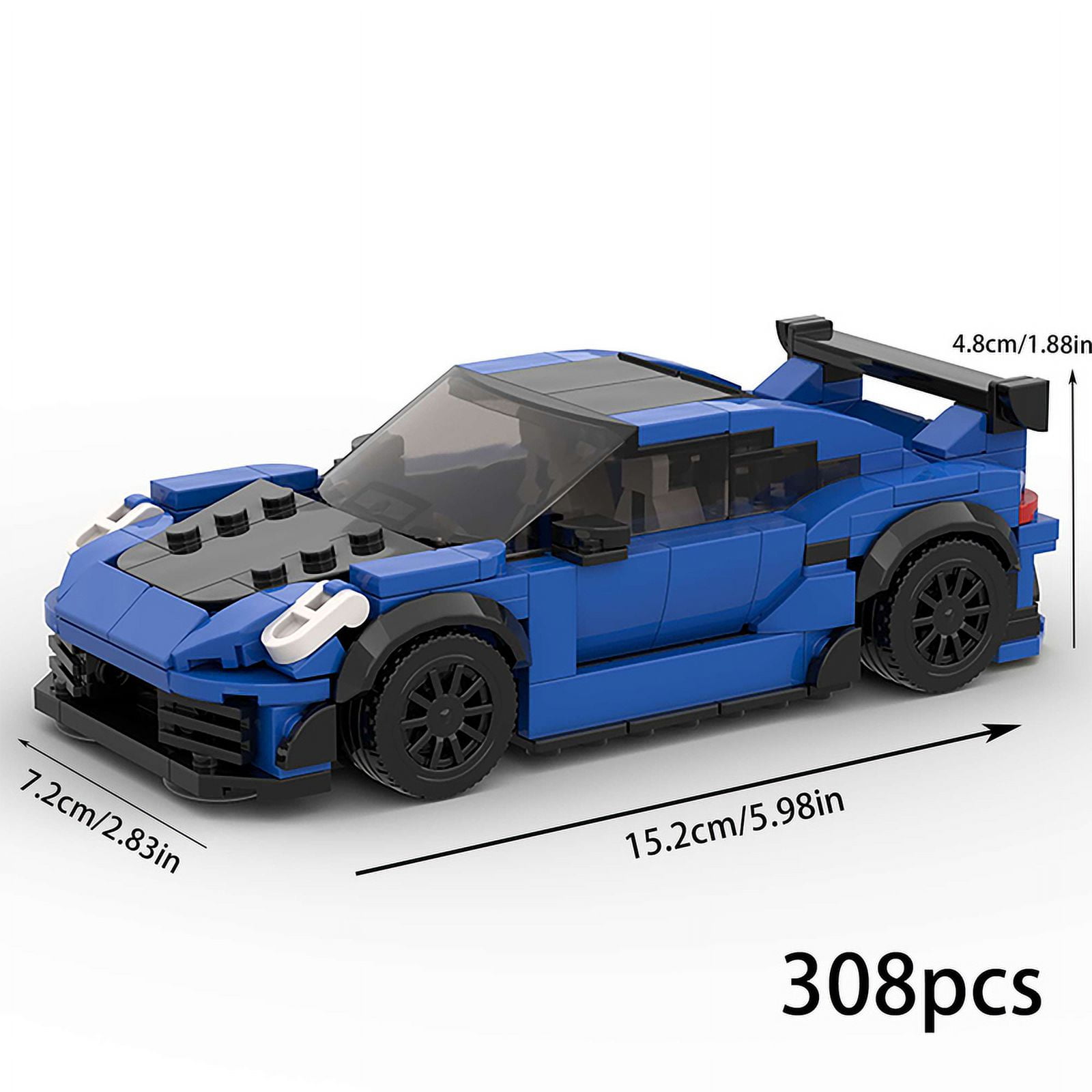 Technic Building Blocks Blue MOC Racing Sports Collectable Model Car ...
