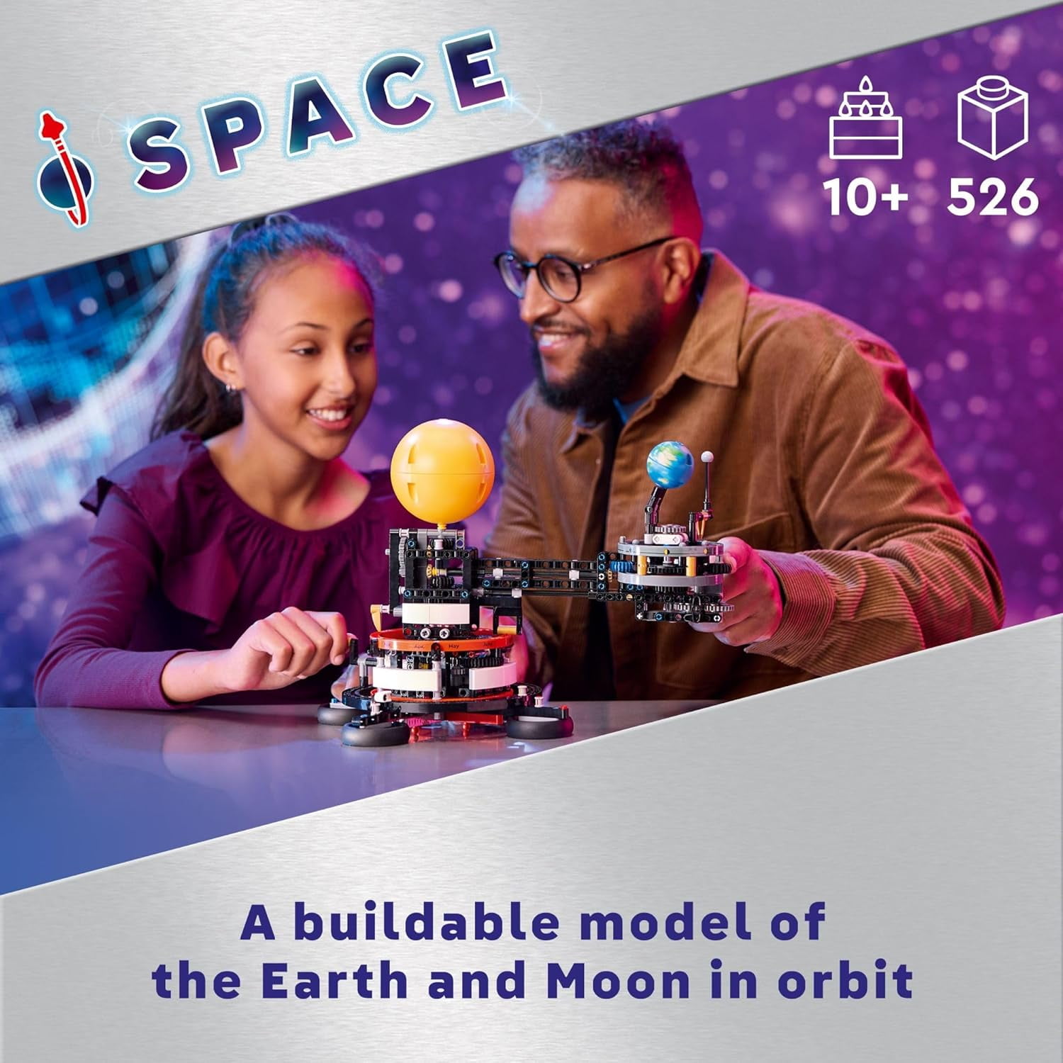 Technic Planet Earth and Moon in Building Set, Space Toy for Kids 10 ...