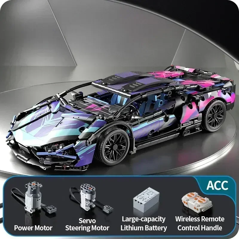 Technical 1280PCS Building Blocks Racing Car Static Model Or Remote ...