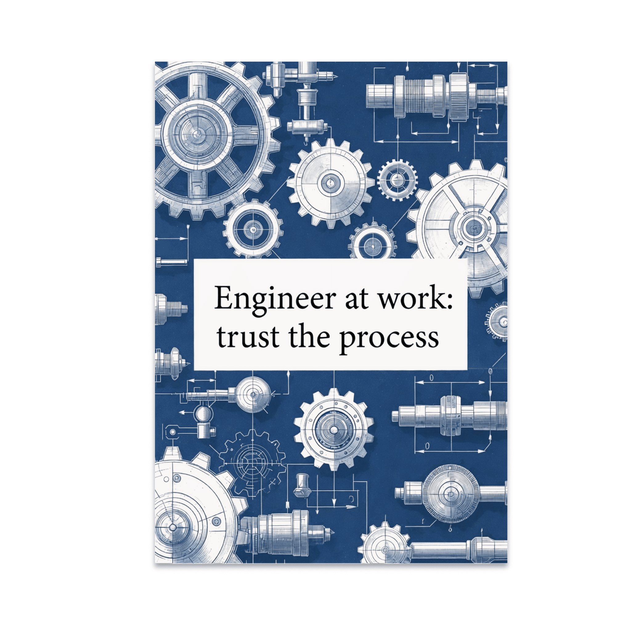 Technical Blueprint Wall Decor - Engineer at Work - 13x19 Poster Print ...
