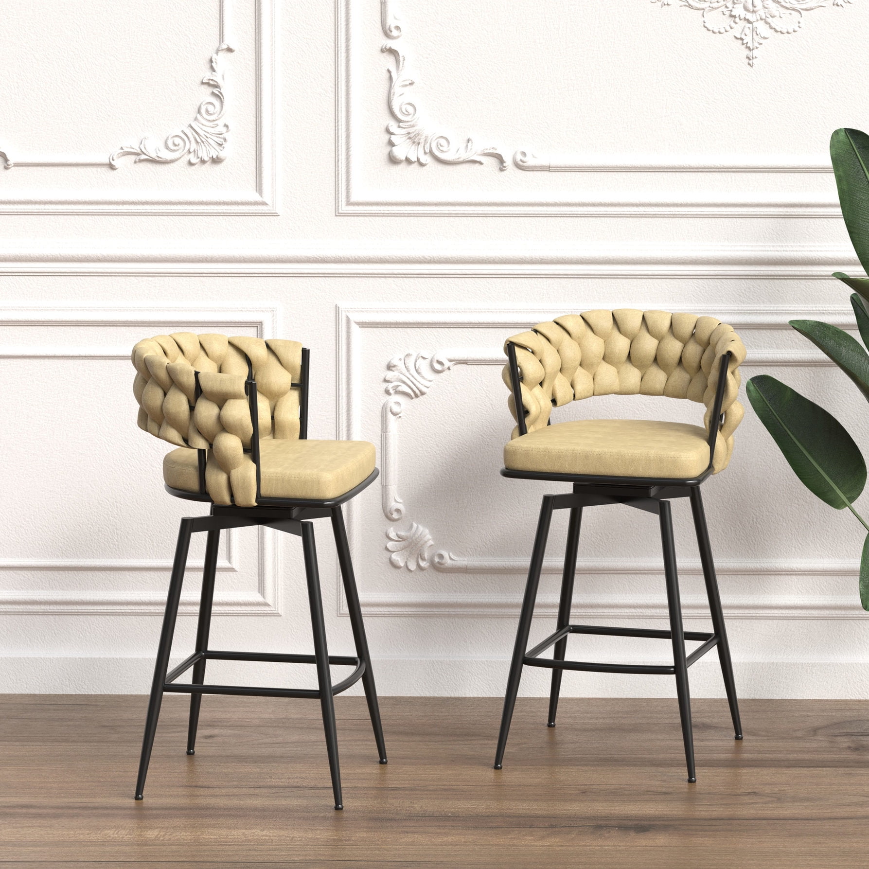 Technical Leather Swivel Bar Stools for Meetings / In Office & Drawing ...