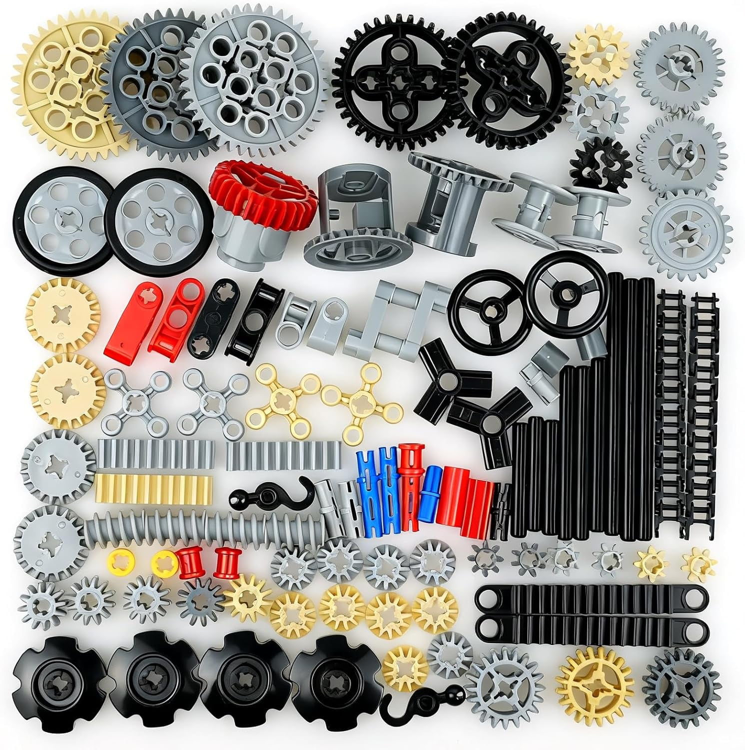 Technical Parts Pieces Building Set Accessories, Gears Pins Connectors ...