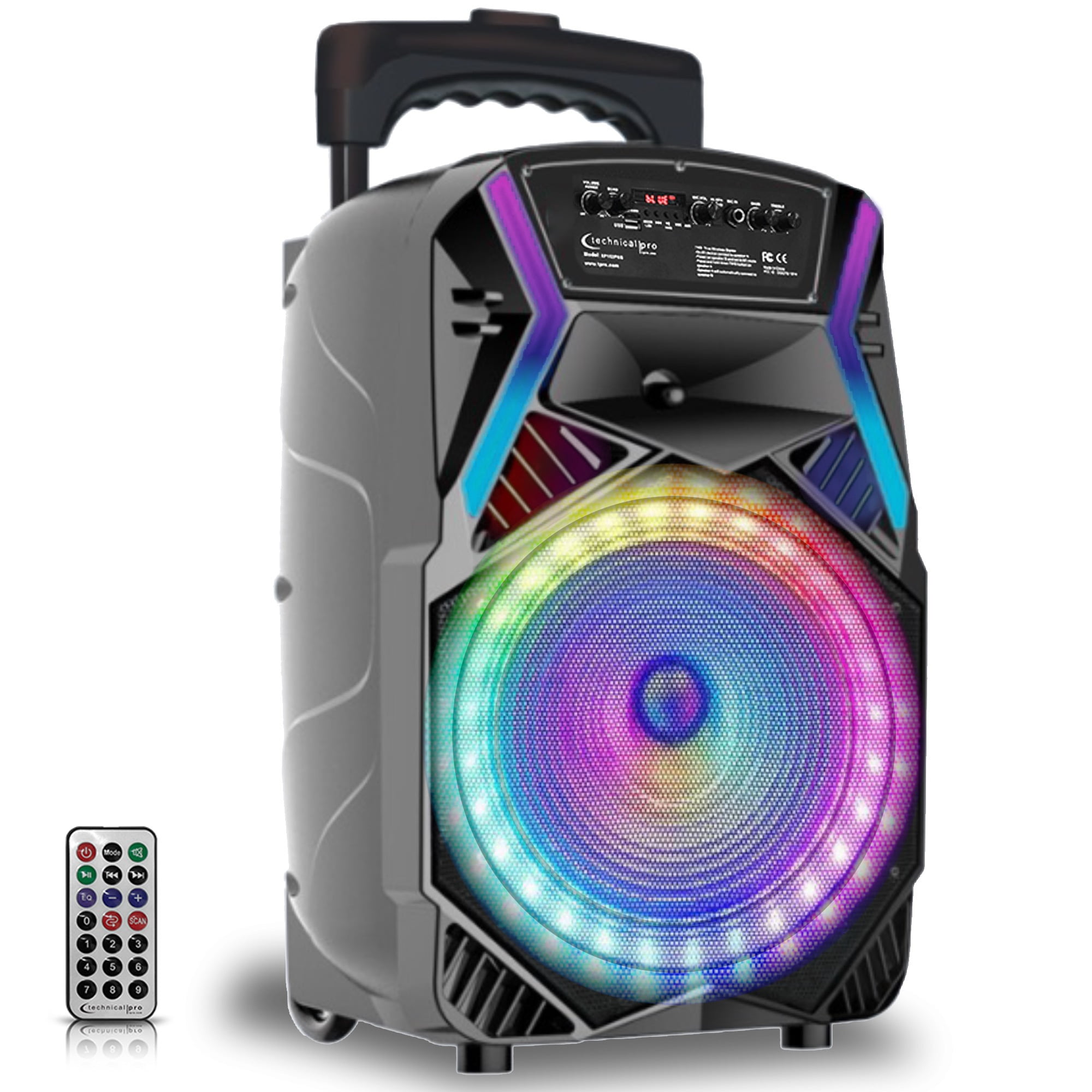 Technical Pro RAINB15 3000w 15" Bluetooth Battery LED DJ Party Speaker ...