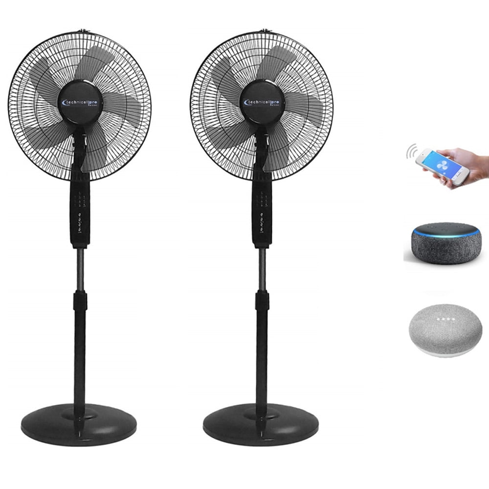 Technical Pro 16 Inch WIFI Standing Fan Black Oscillating Smart Home ...