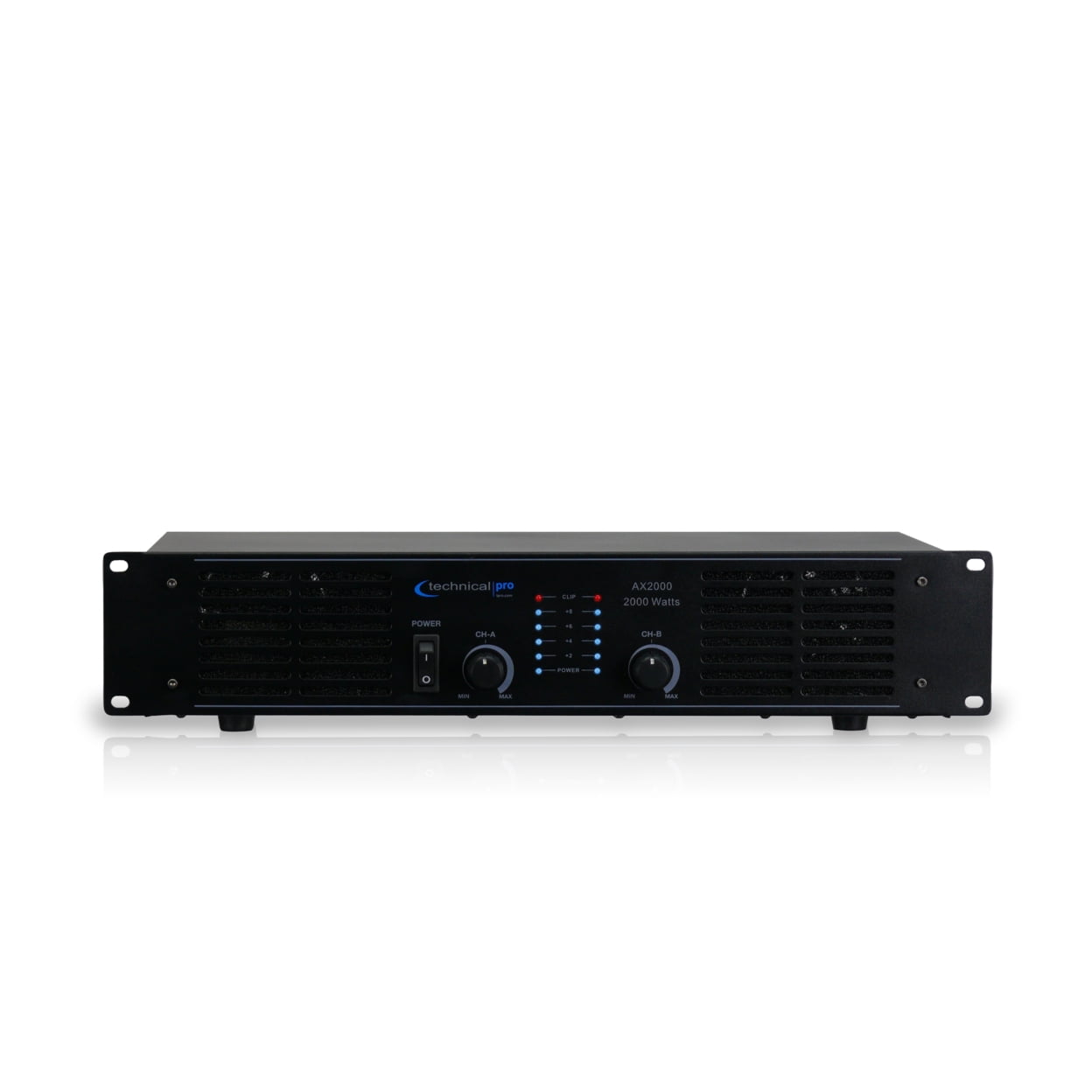 Technical Pro 2000W 2CH Power Amplifier Dual Cooling Fans RCA Inputs ...