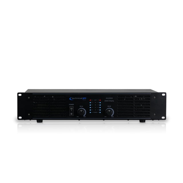 Technical Pro 2000W 2CH Power Amplifier Dual Cooling Fans RCA Inputs ...
