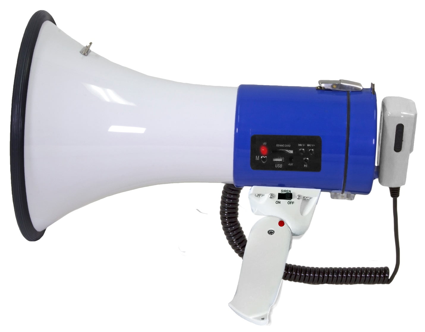 Technical Pro 50-Watt Megaphone Bullhorn Speaker w/ Siren, Detachable ...