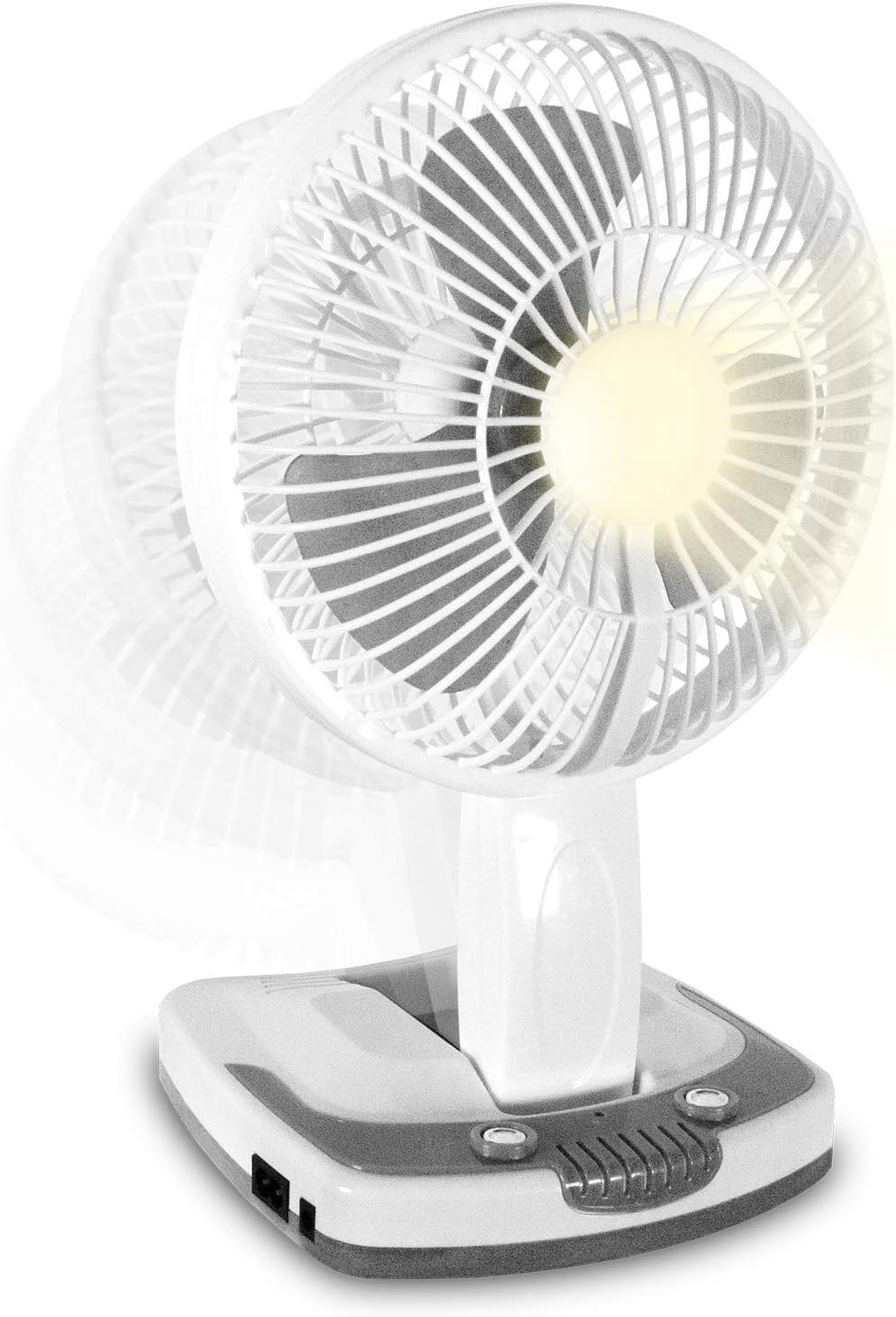 Technical Pro Adventure Series Rechargeable Desk/Wall Fan with LED Work ...
