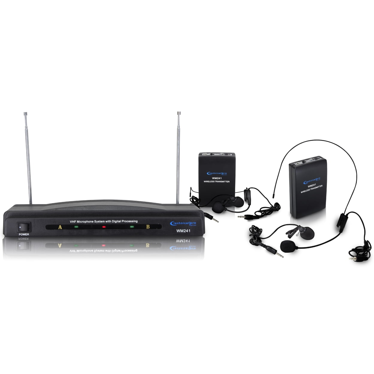 Technical Pro Dual Wireless Microphone System, VHF High Band Sound ...