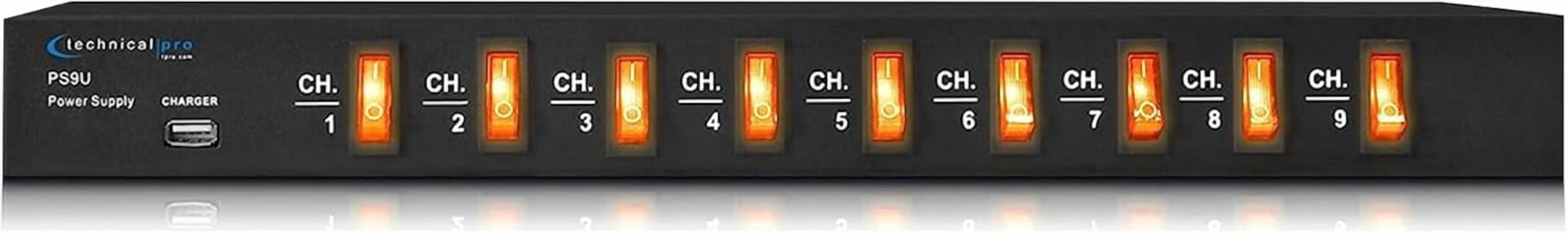 Technical Pro Electric Power Supply with 9 Power switches, 1800 Watts ...
