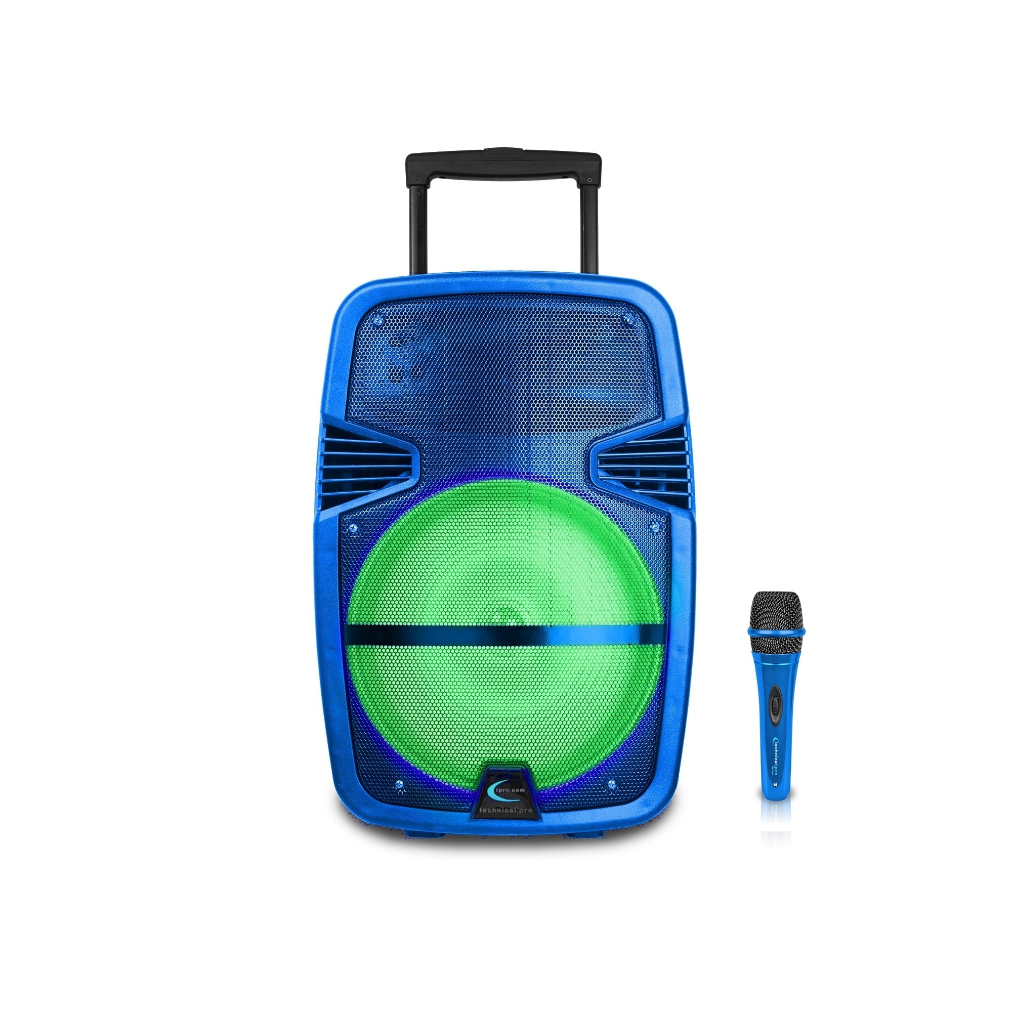 Open Box Technical Pro PARTY10B2 Blue 10" Rechargeable Bluetooth LED ...