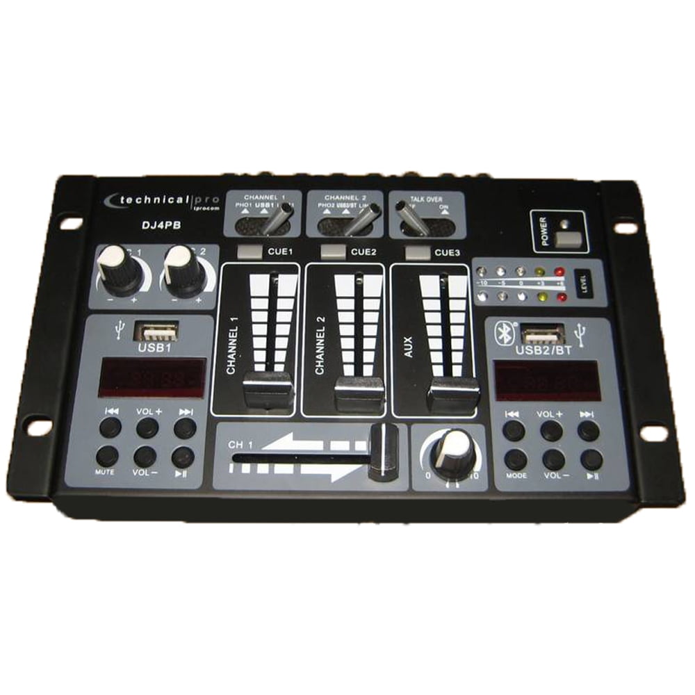Technical Pro Professional 2 Channel USB Bluetooth DJ Mixer Controller ...