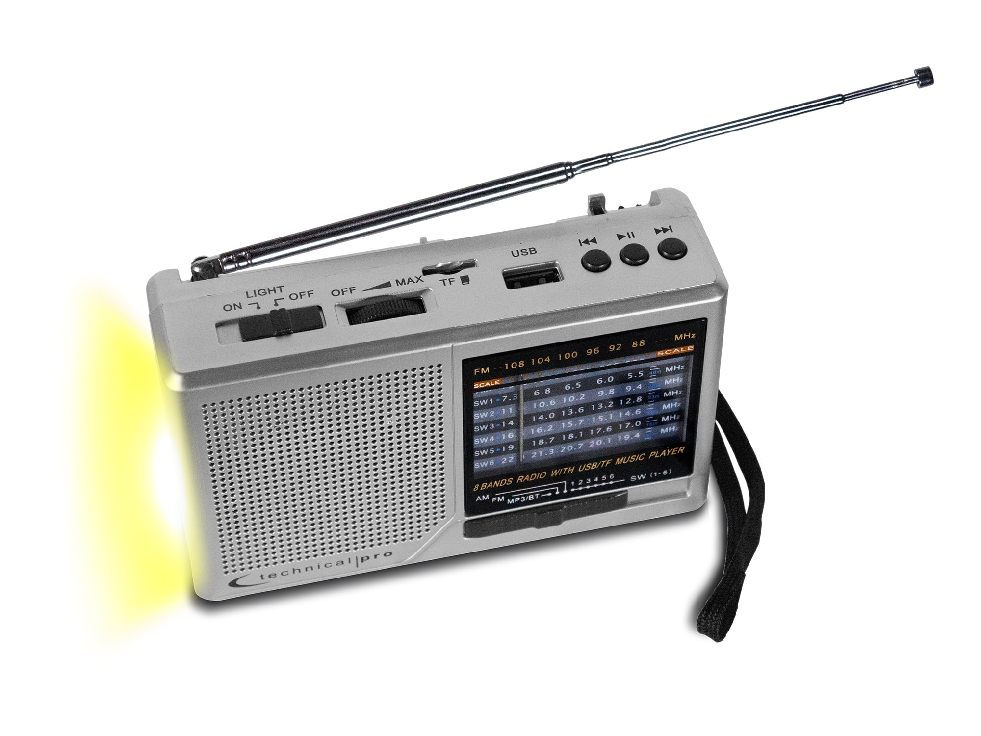 Technical Pro Solar Powered AM/ FM/ SW Radio Por - Walmart.com
