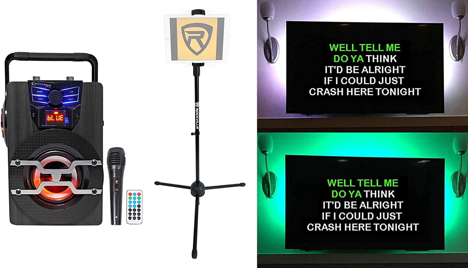 Technical Pro WASP420 Bluetooth Karaoke Machine System w/TV LED's ...