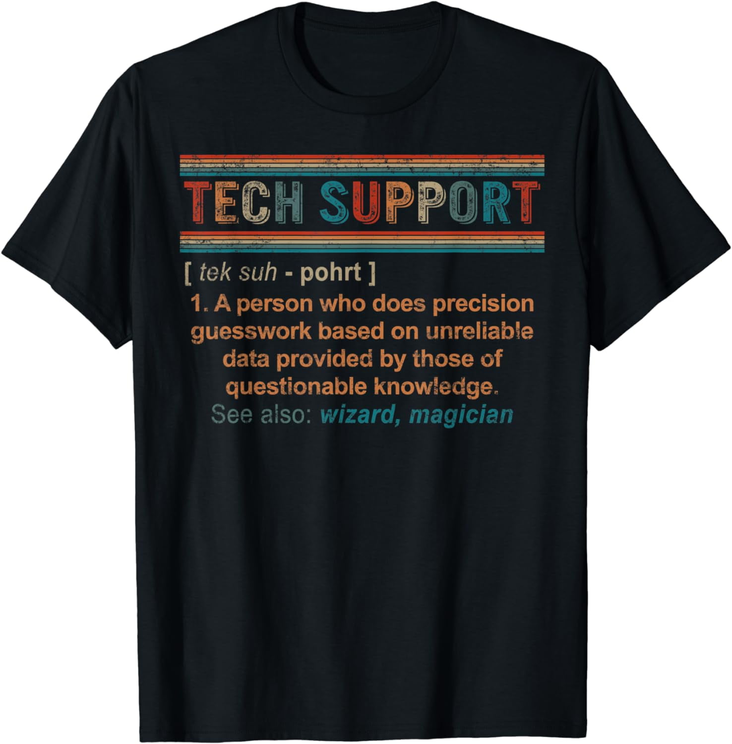 Technical Support Definition Tech Computer Nerd Men Vintage T-Shirt ...