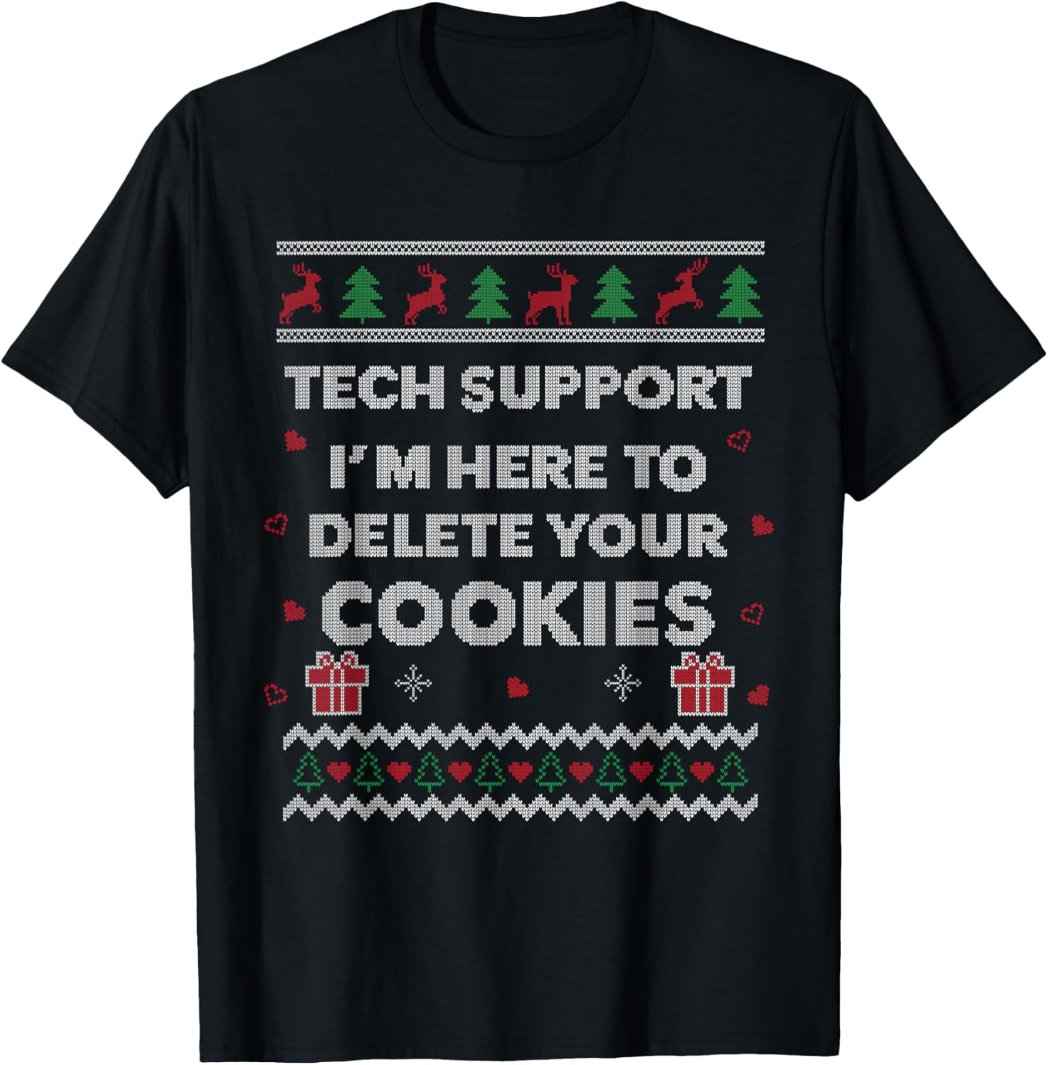 Technical Support Funny Ugly Christmas Style Programmer IT T-ShirtMen's ...
