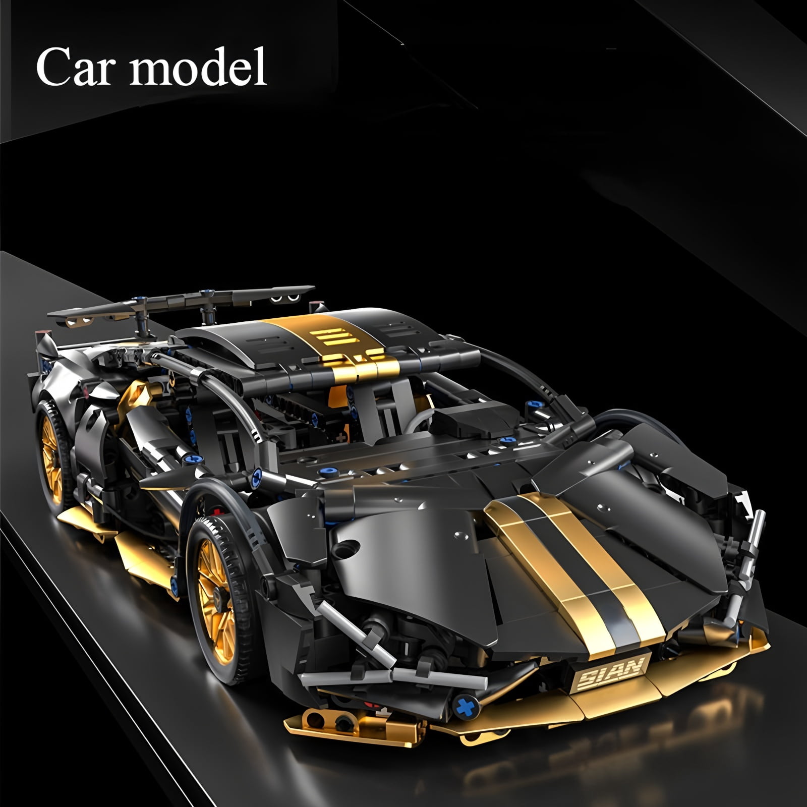 Technical racing 1:14 model sports car, building block assembly brick ...