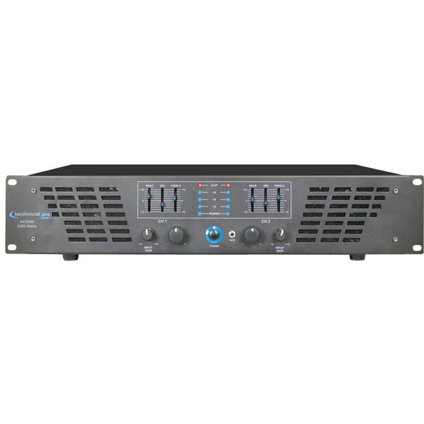 TechnicalPro AX3000 Amplifier, 800 W RMS, 2 Channel, Black - Walmart ...