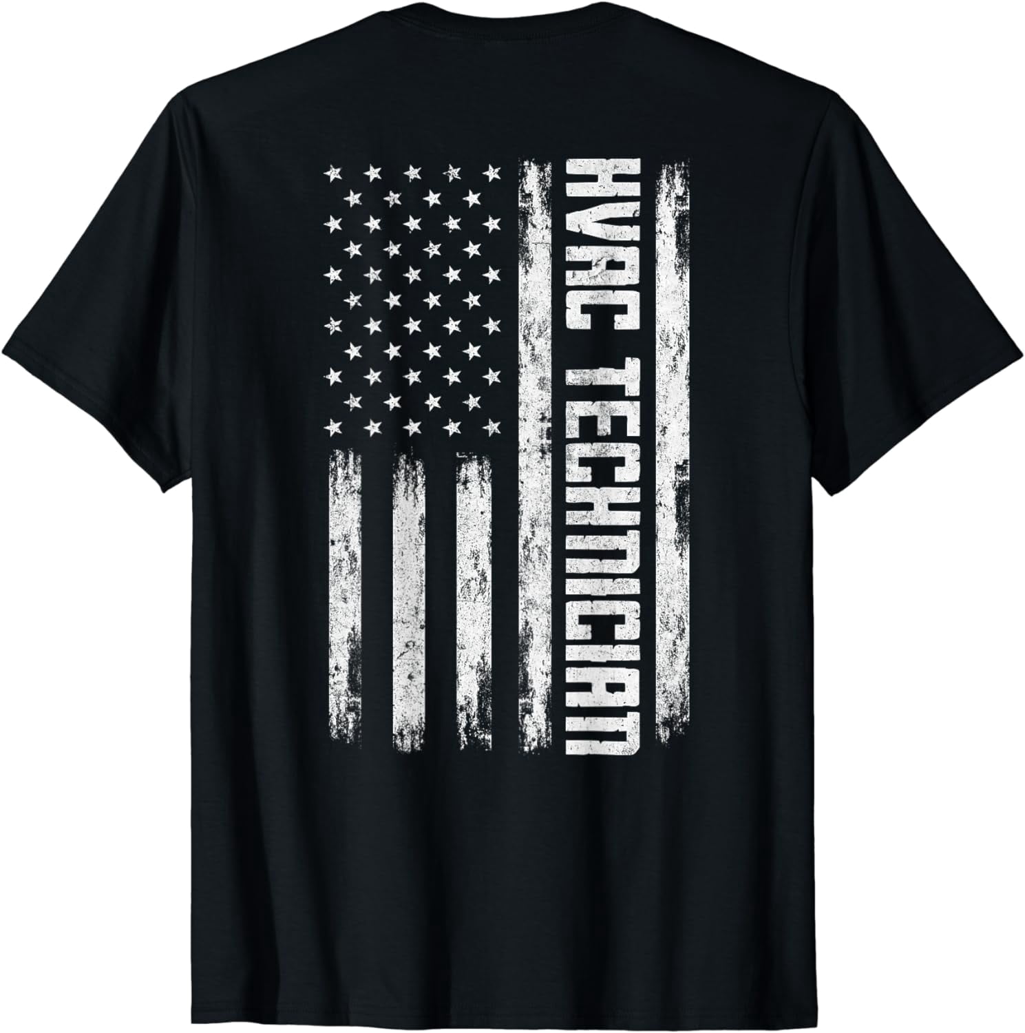 Technician American Flag HVAC Tech Novelty Design On Back T-Shirt ...