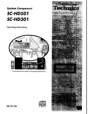 Technics SC-HD301 SE-HD301 ST-HD301 SL-HD301 RS-HD301 Owners Manual ...