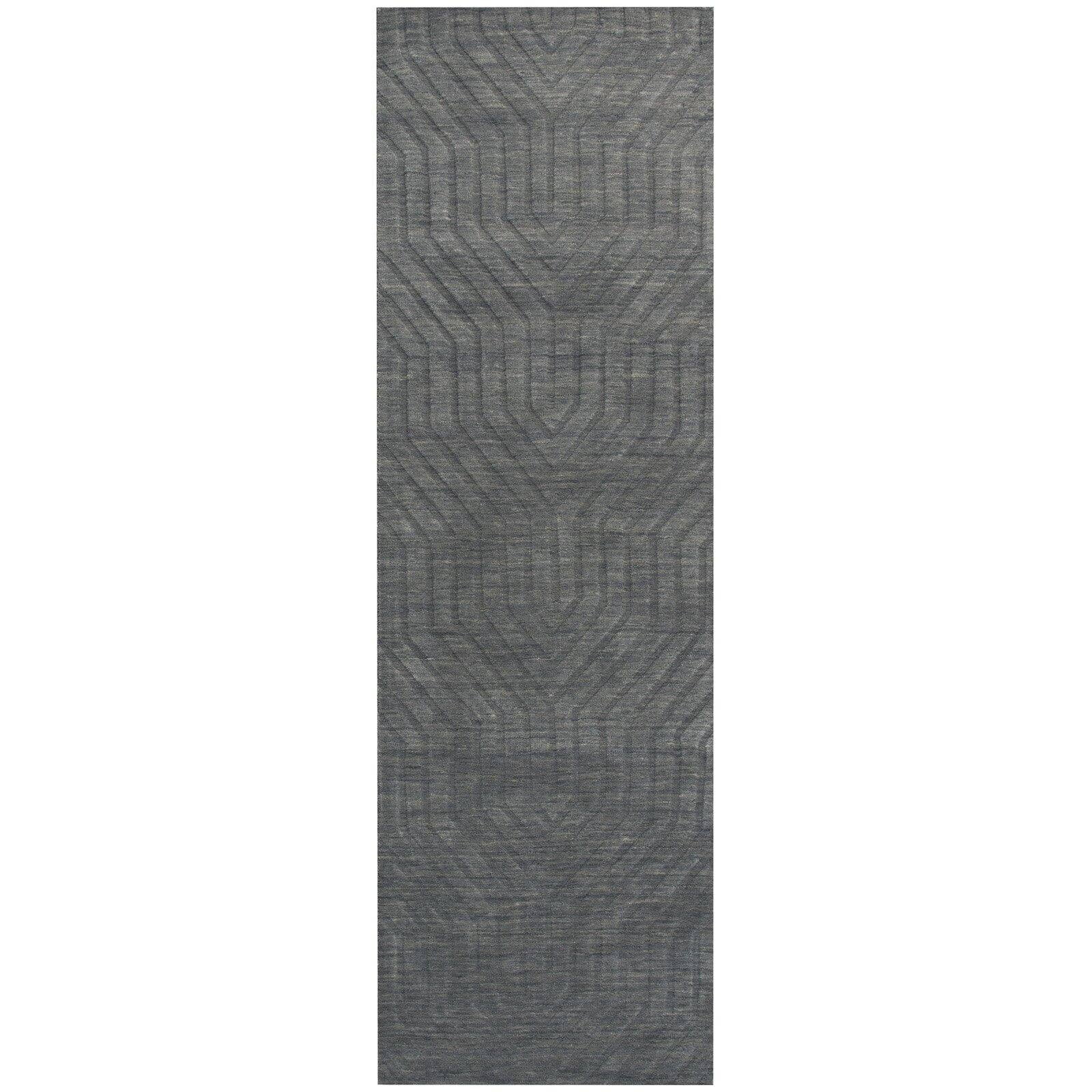 Technique 2'6" x 8' Solid Dark Gray Hand Loomed Area Rug - Walmart.com