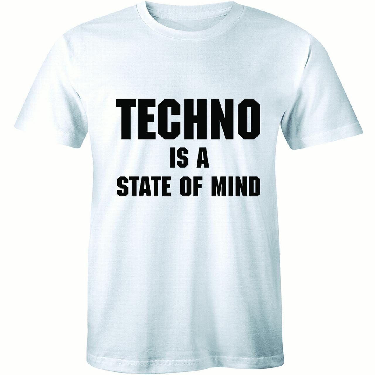 Techno Is A State Of Mind Sound Wave Funny Dj Music Lover Slogan Tee ...