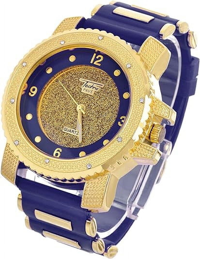 Techno Pave Hip Hop Inspired Mens Bling-Iced Watch - 52mm Case Size ...