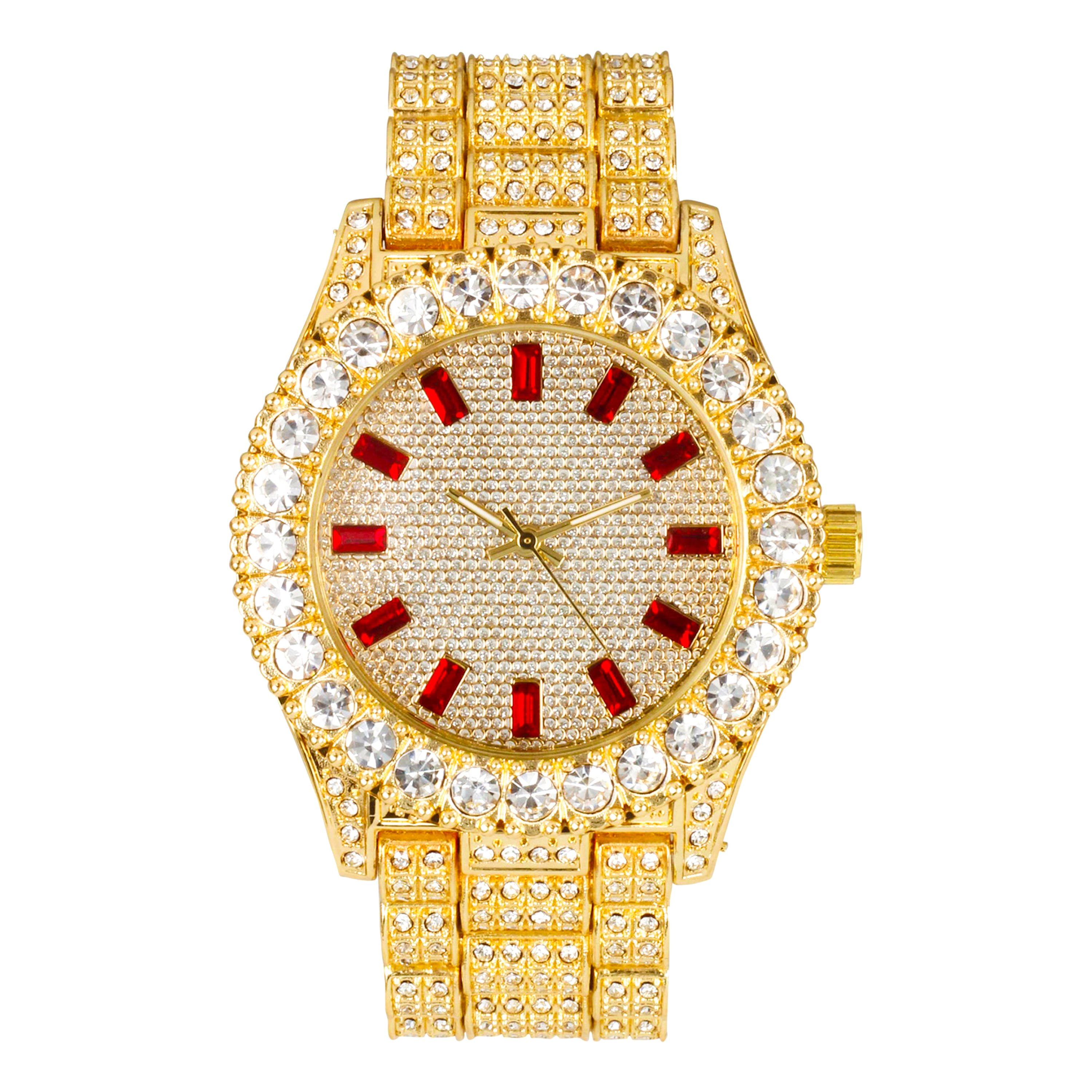 Techno Pave Women's 44mm Solitaire Bezel Watch - Bling-ed Out ...