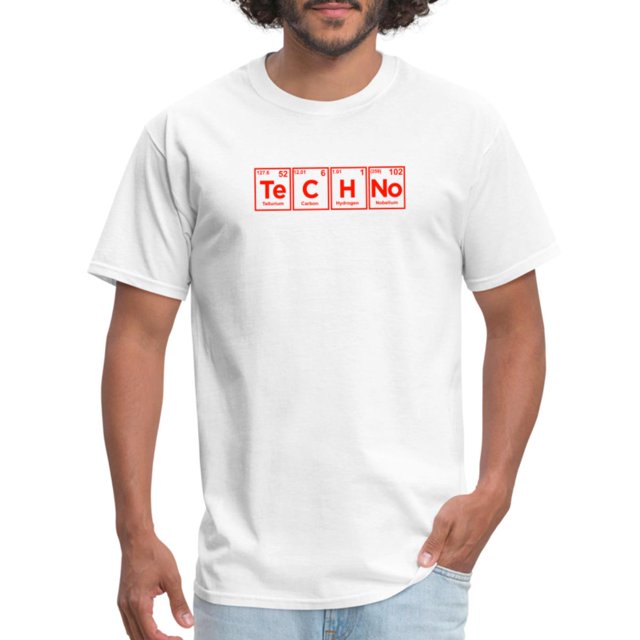 Techno Periodic Table Chemical Element Edm Red Unisex Men's Classic T ...