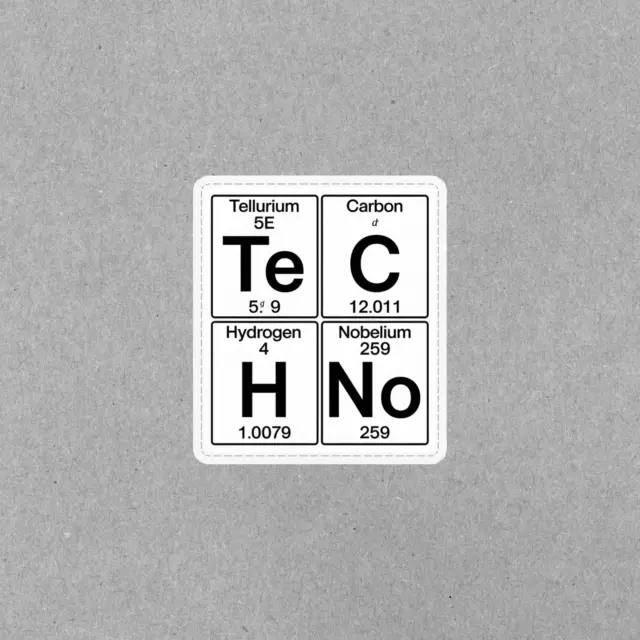 Techno Periodic Table Elements Sticker, Science Geek Decalphone Decal ...