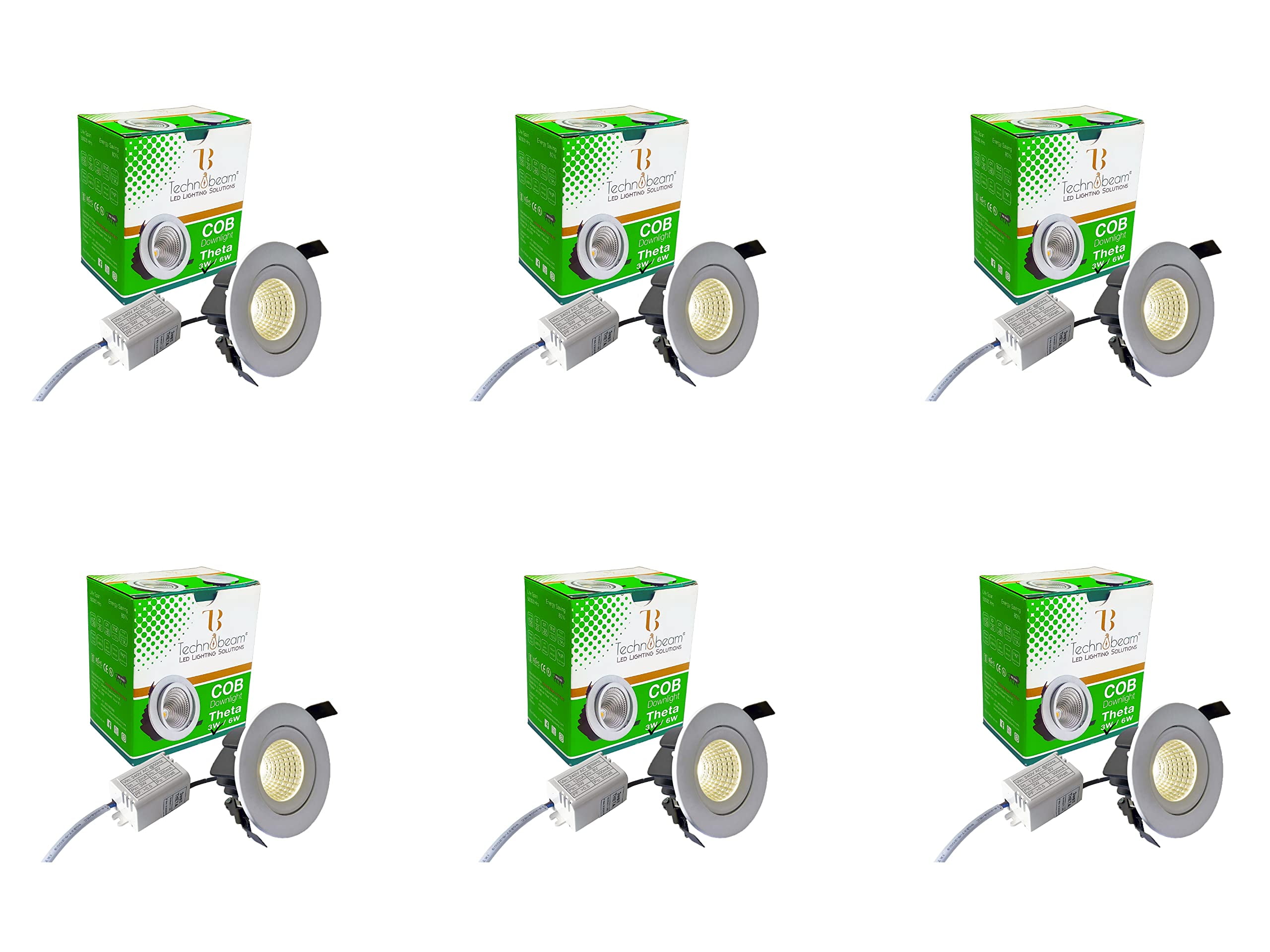 Technobeam 3 Watt Natural White: 4000K LED Theta cob Round Light, Spot ...