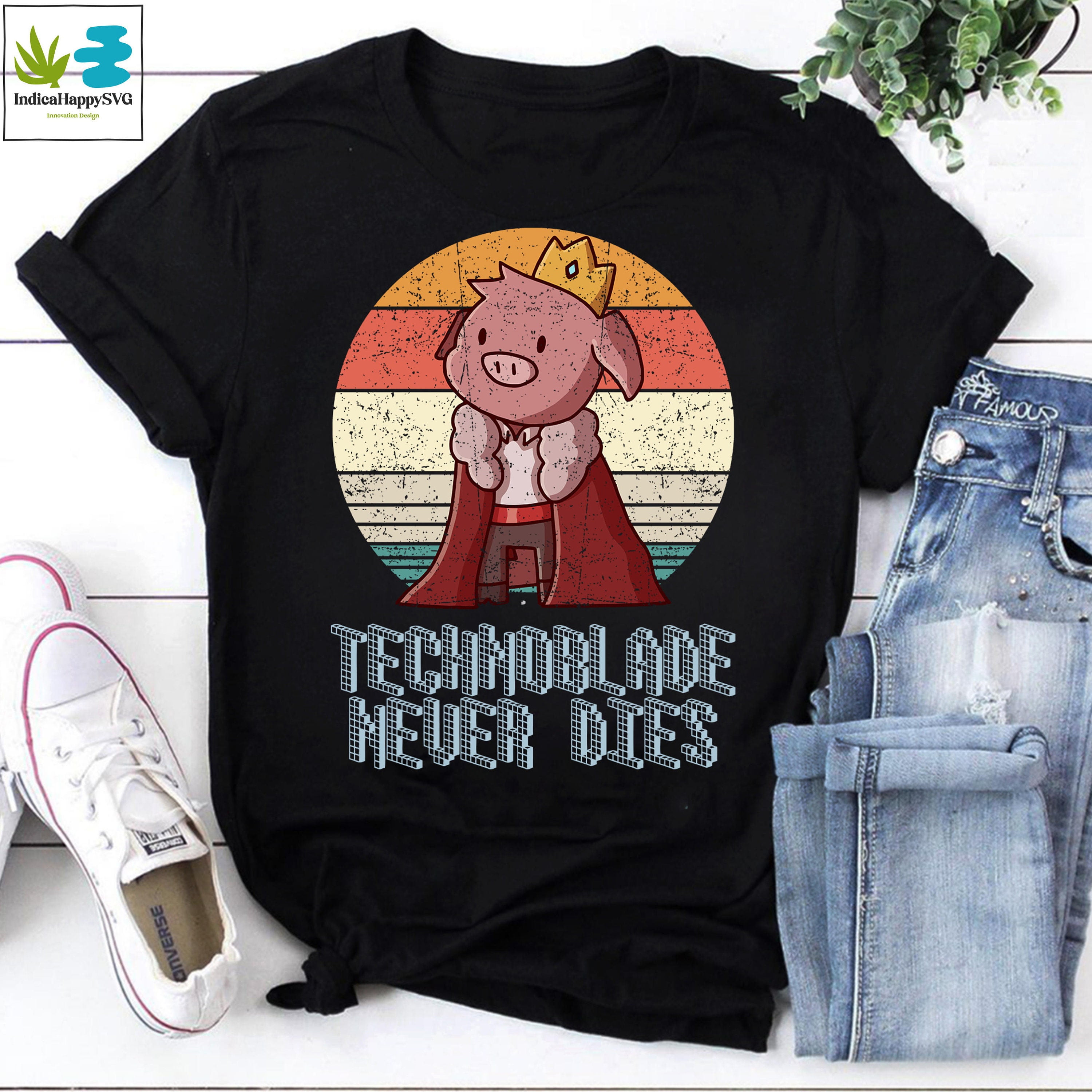 Technoblade Pig Never Dies Vintage T-Shirt, Technoblade Shirt ...
