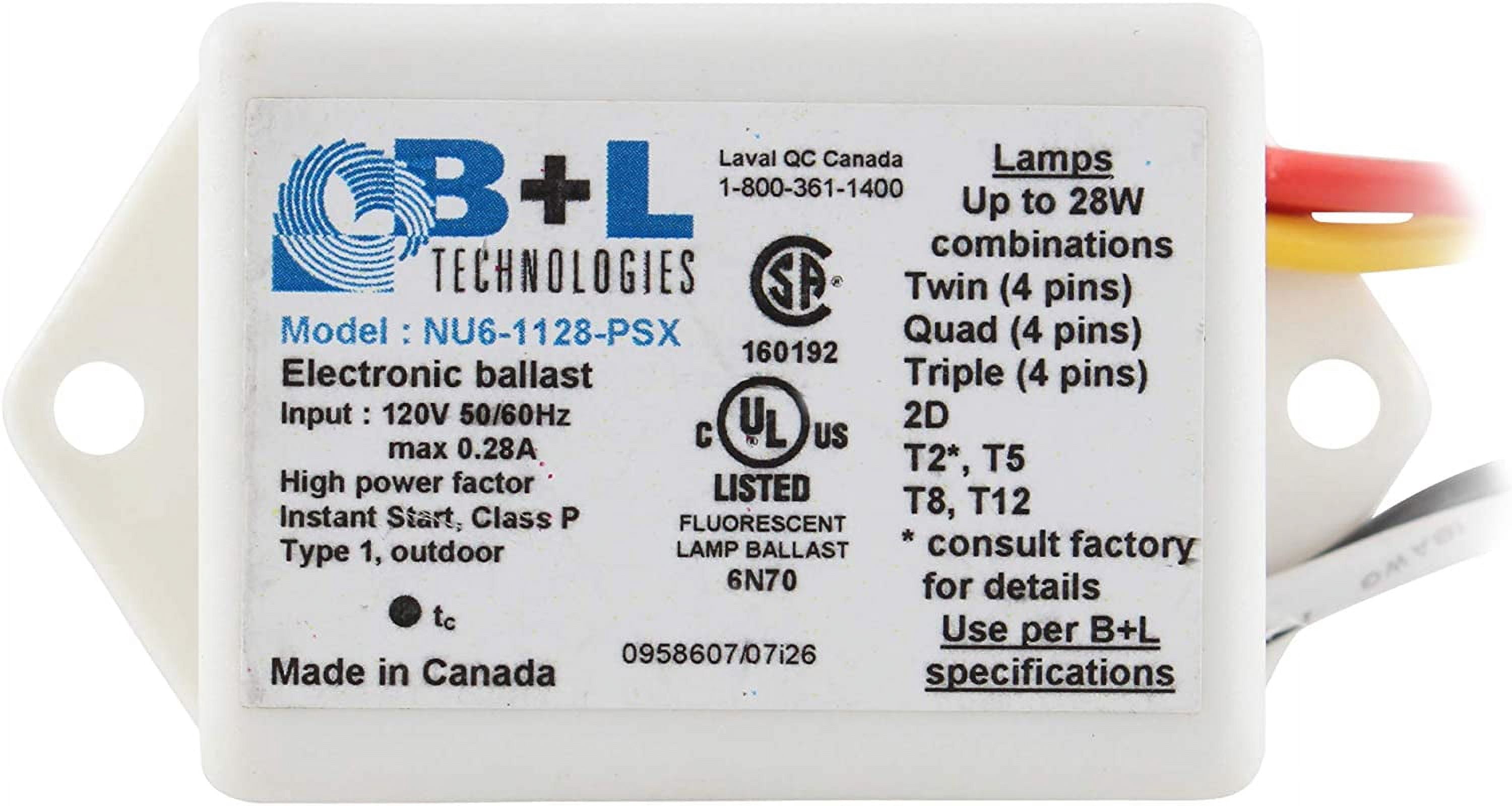 Technologies 47152 - NU6-1128-PSX Compact Fluorescent Ballast - Walmart.com