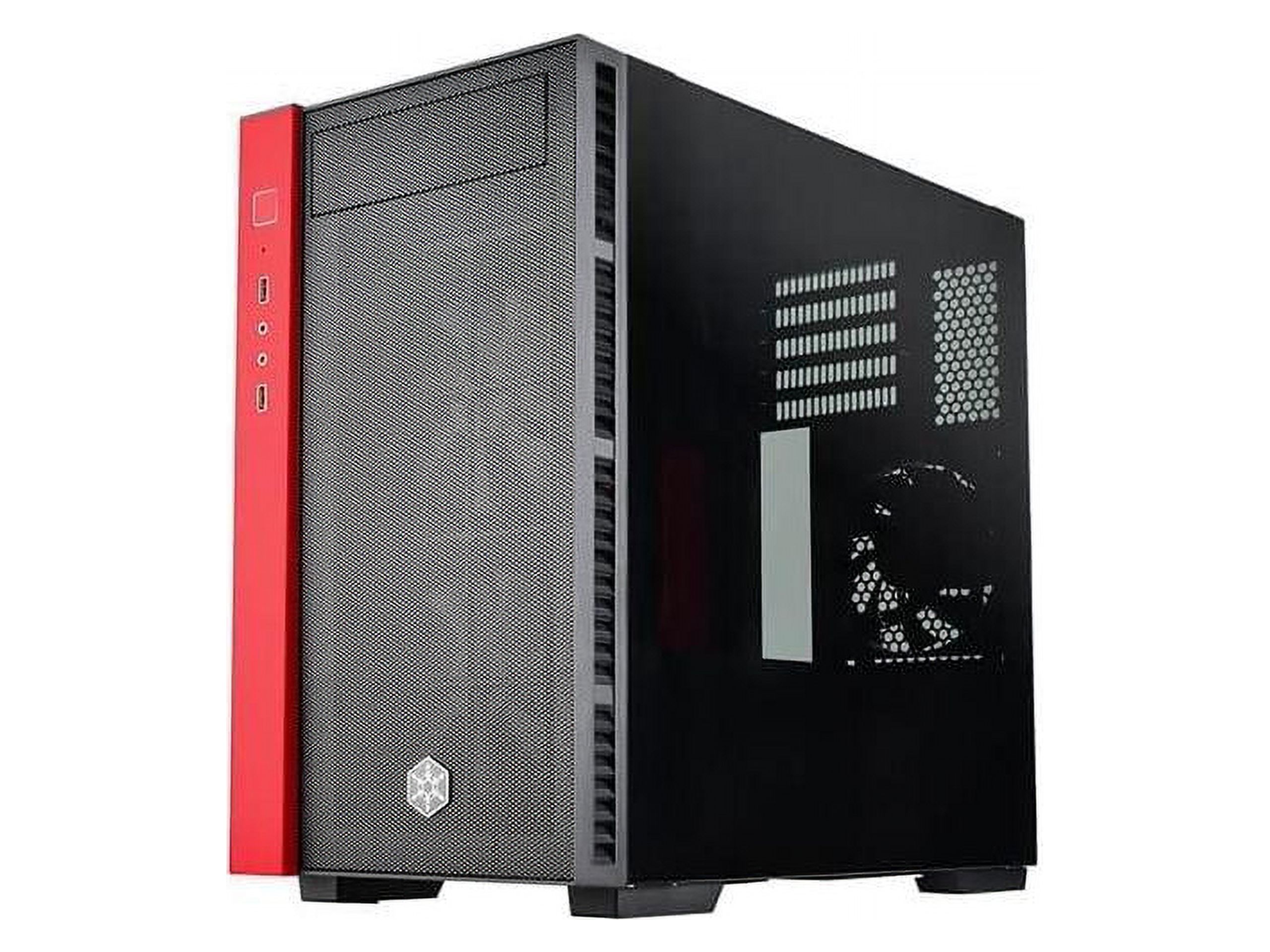 Technology RL08BR-RGB Black and Red Micro-ATX Case with Tempered Glass Side Panel and 2 x120mm ...